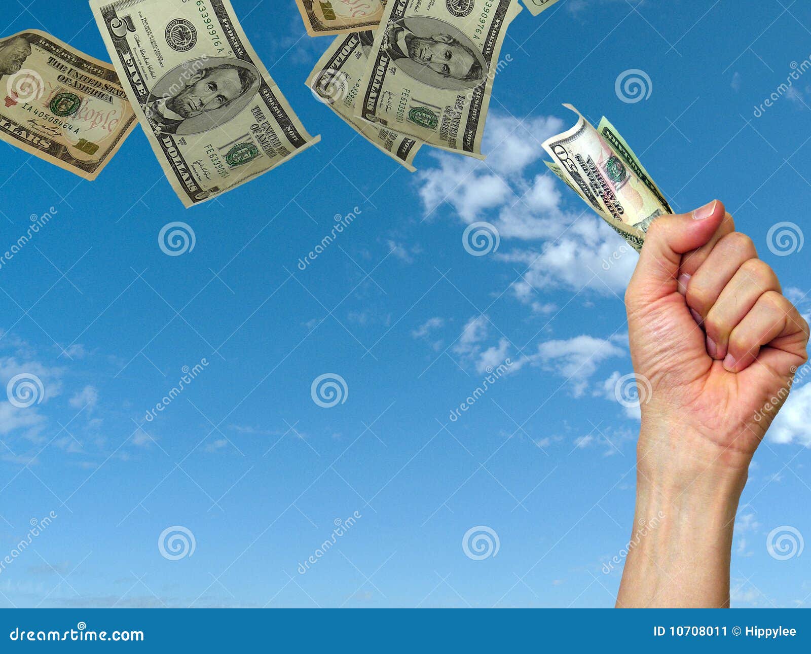 Payday. Money stock image. Image of hand, border, flying - 10708011