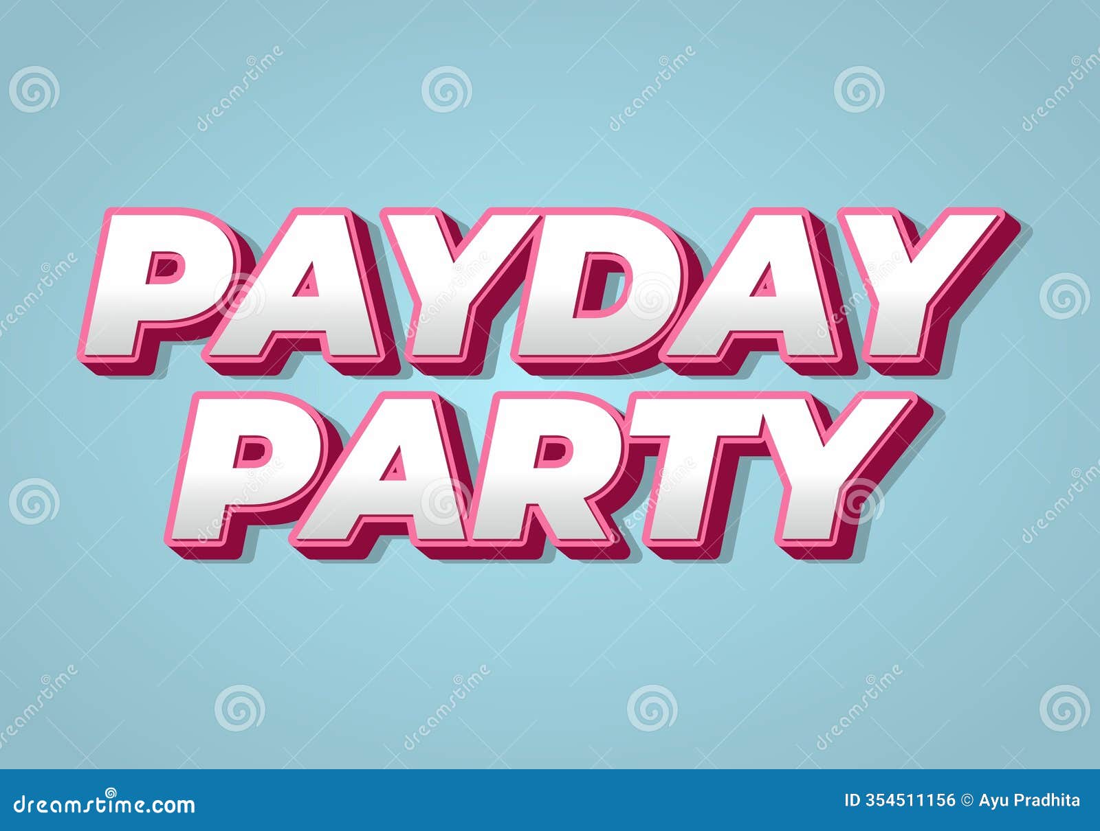 Payday Party. Text Effect for Social Media Ads in 3D Style Stock Vector ...