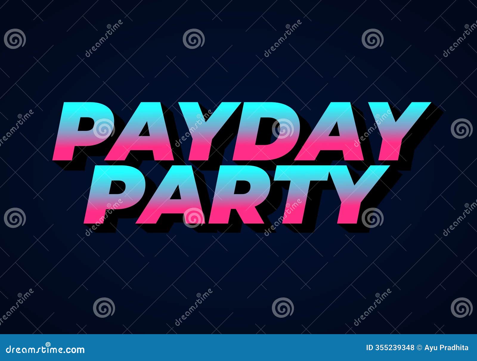 Payday Party. Text Effect for Social Media Ads in 3D Style Stock Vector ...