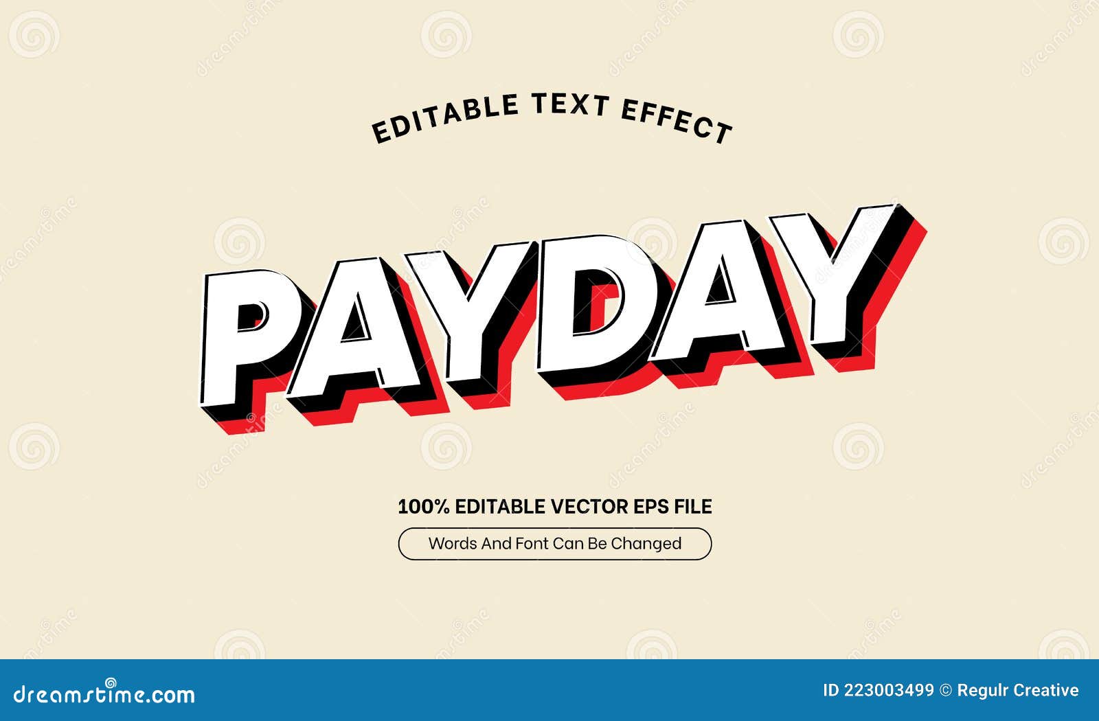 Payday Retro Red Simple Text Effect, Editable Text Effect for Banner ...