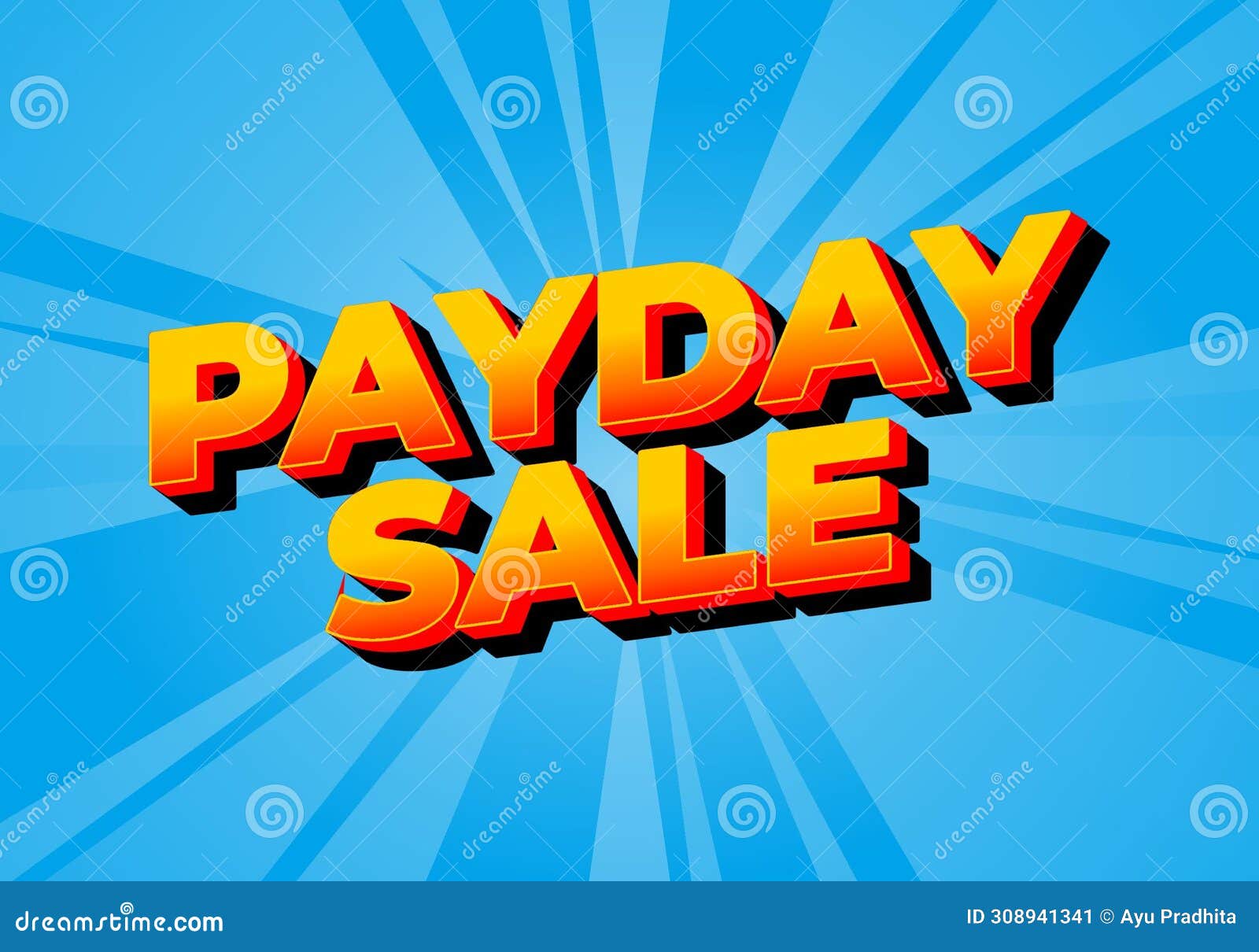Payday Sale. Text Effect in Eye Catching Color and 3d Look Effect Stock ...