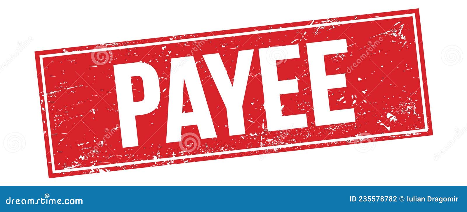 PAYEE Text on Red Grungy Rectangle Stamp Stock Illustration ...