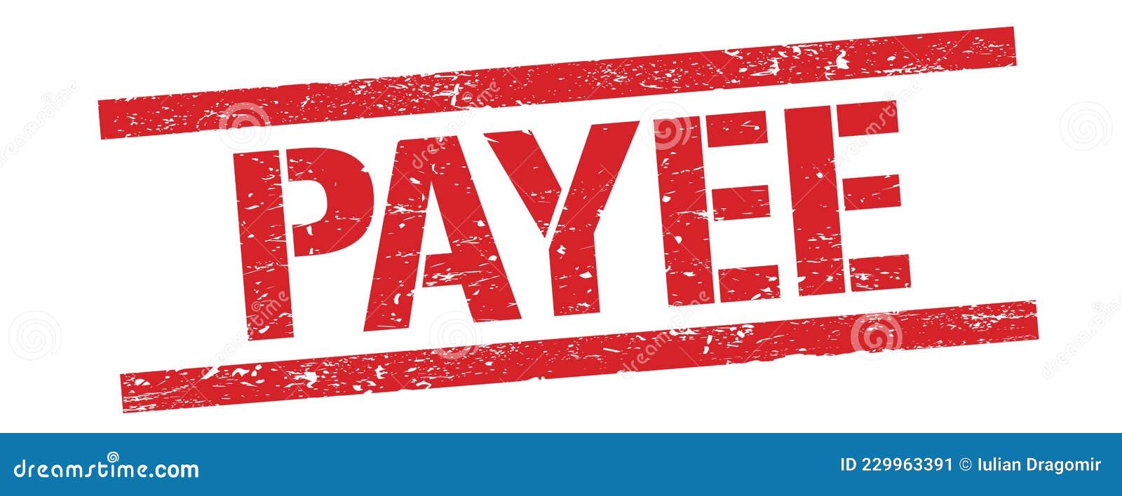 PAYEE Text on Red Vintage Lines Stamp Stock Illustration - Illustration ...