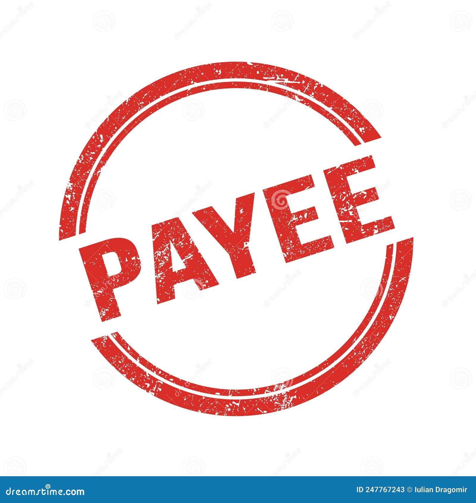 PAYEE Text Written on Red Grungy Round Stamp Stock Illustration ...