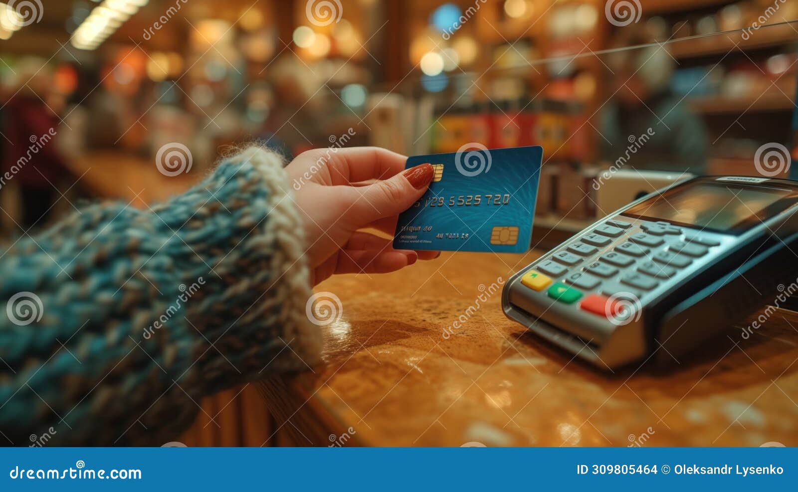 Paying with Bank Card in a Store Stock Illustration - Illustration of ...