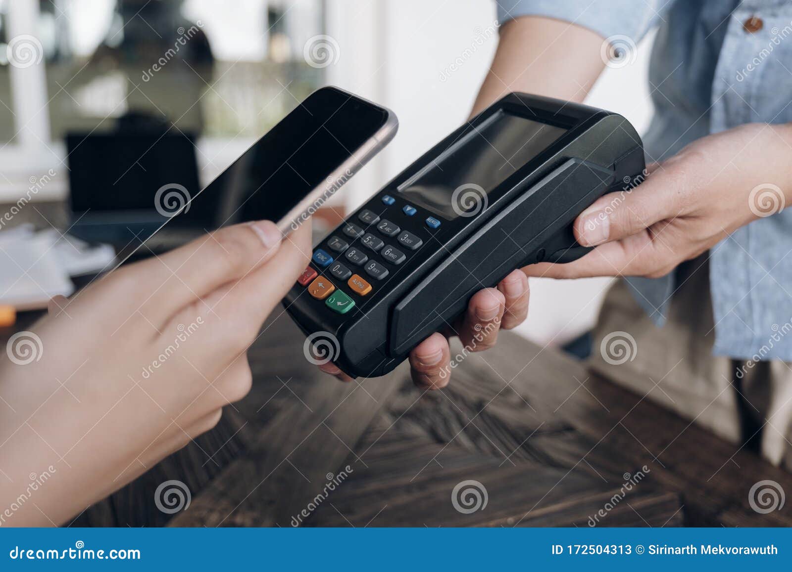 Paying Bill through Smartphone Using NFC Technology Stock Image - Image ...