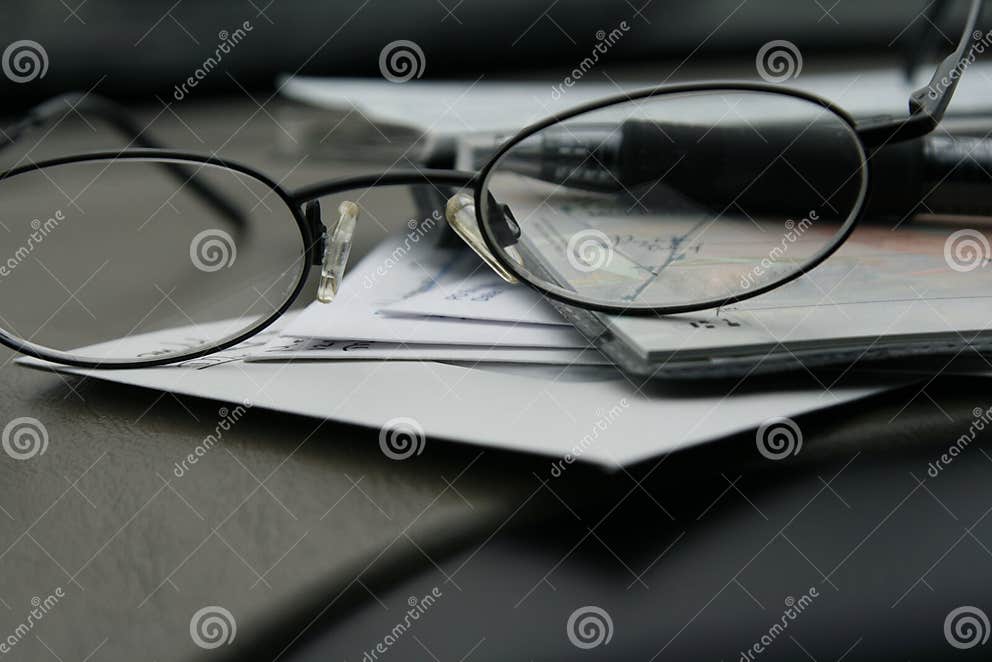 Paying the Bills with Check Stock Image - Image of zoom, money: 2436275