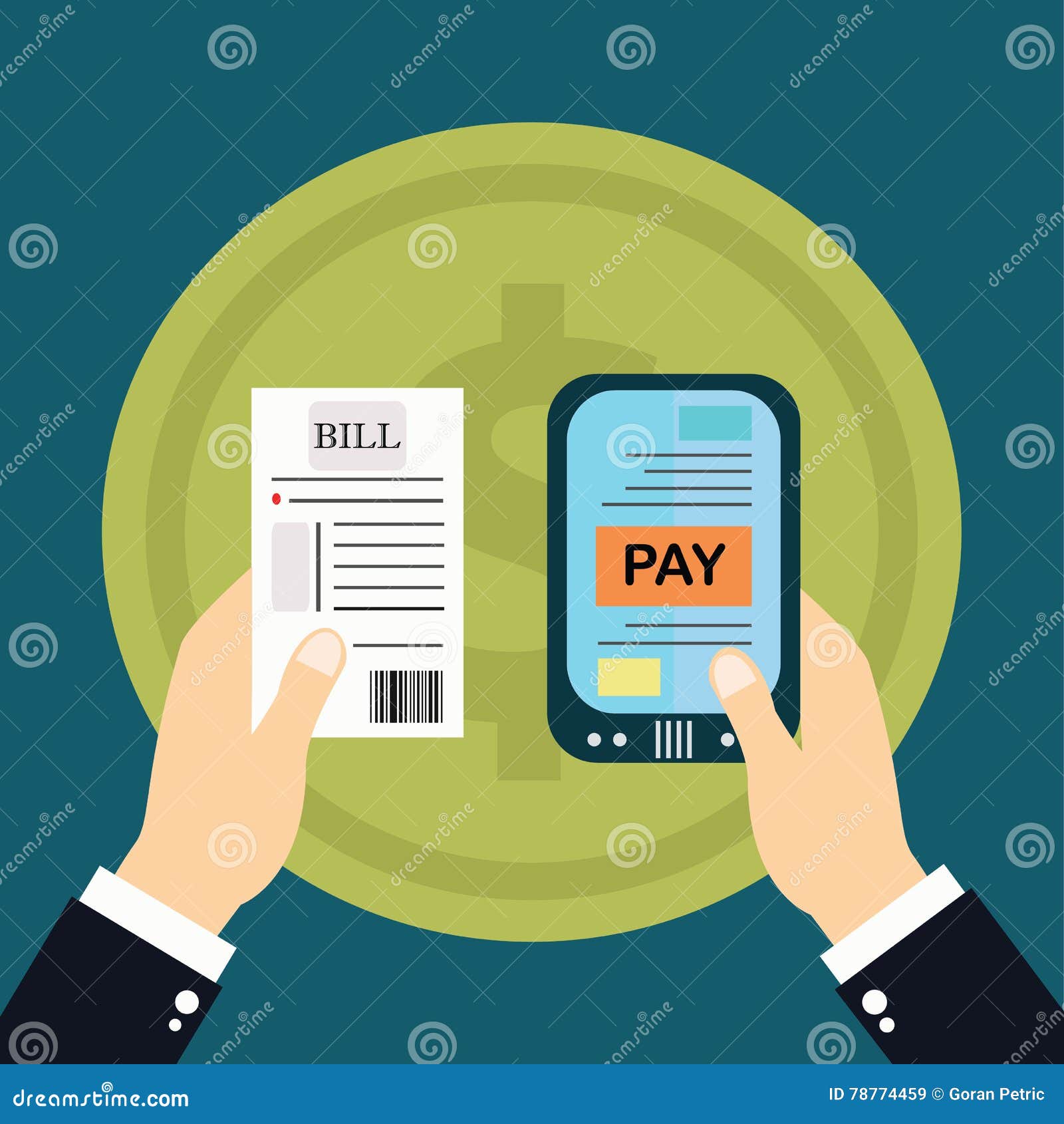 Paying Bills, Hand Holding Bills .Calculator Icon and . Stock ...