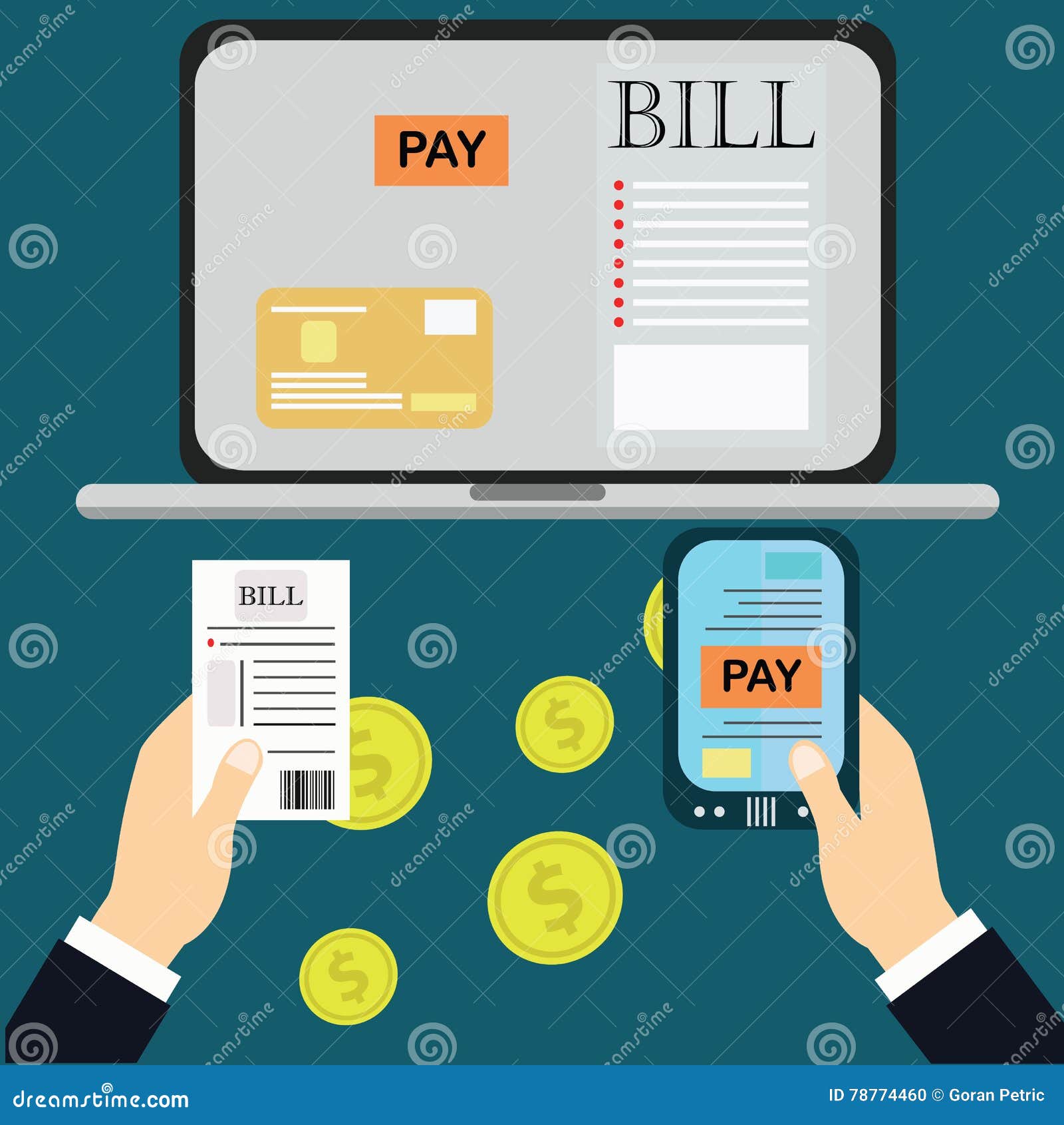 Paying Bills, Hand Holding Bills .Calculator Icon and . Stock ...