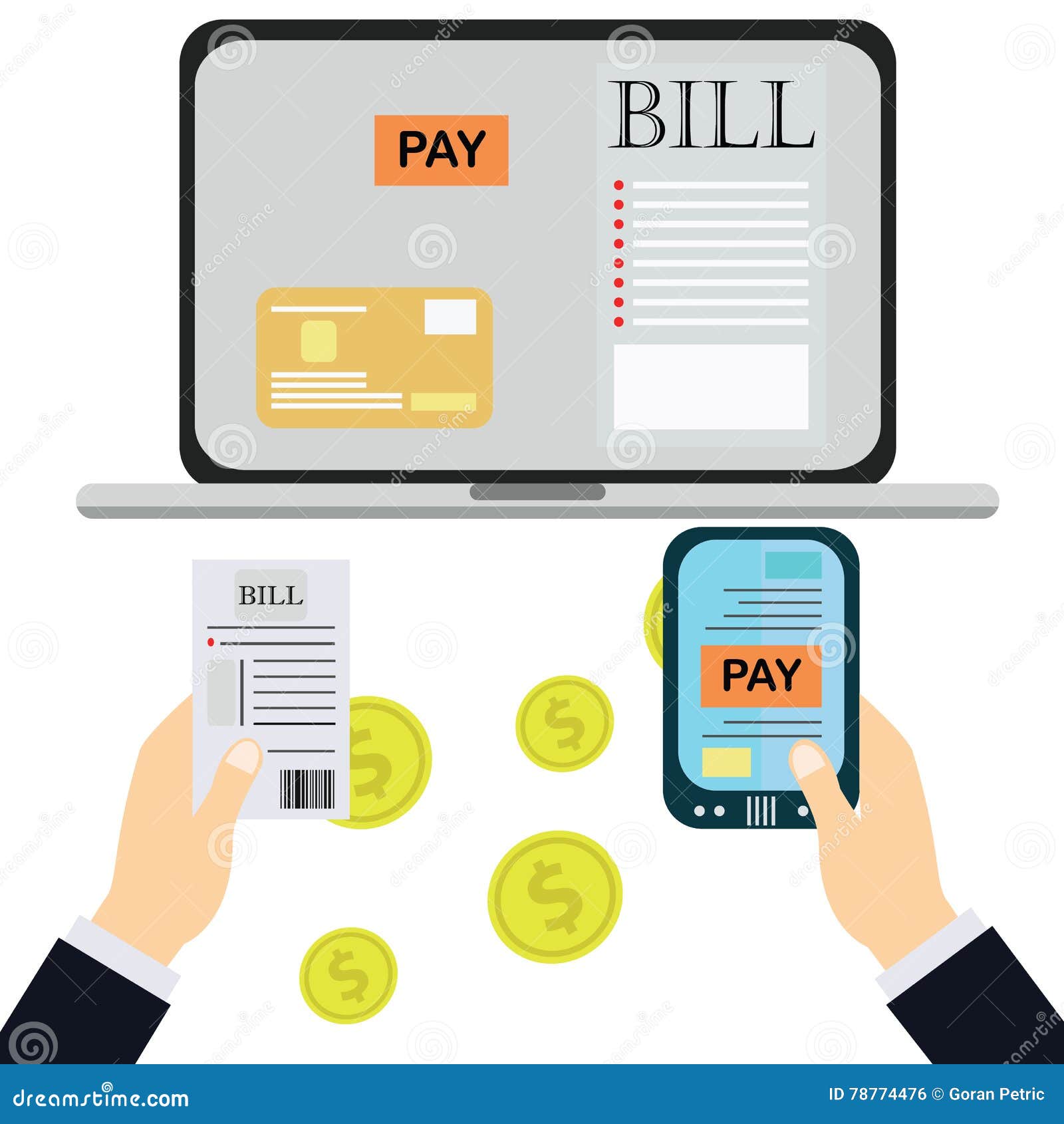Paying Bills, Hand Holding Bills .Calculator Icon and . Stock ...