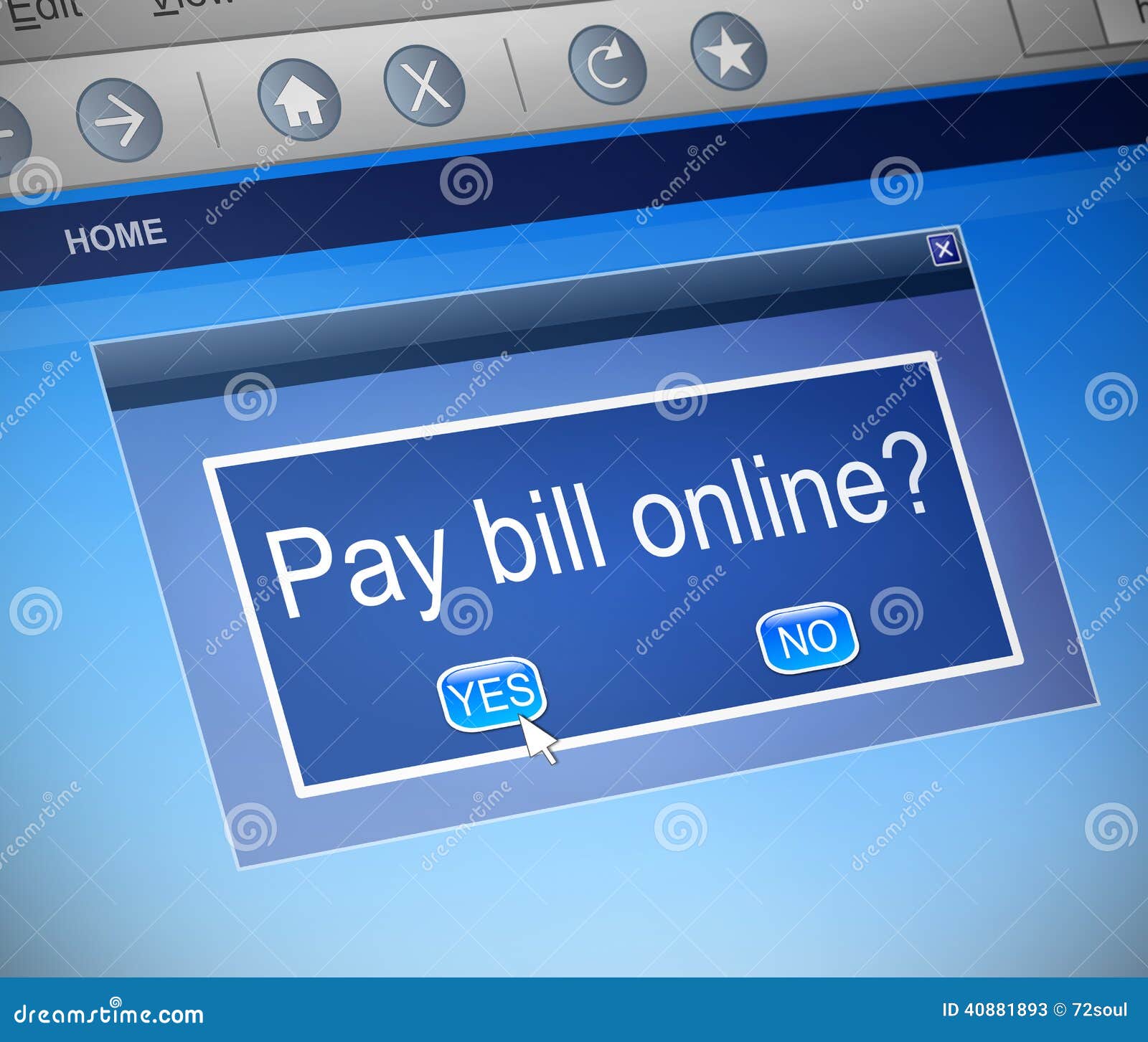 Paying Bills Online Concept. Stock Illustration - Illustration of ...
