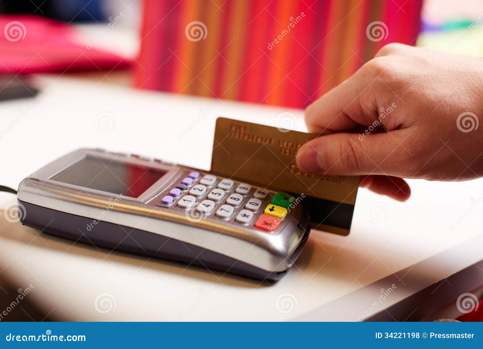 Paying by card stock photo. Image of detail, debit, display - 34221198