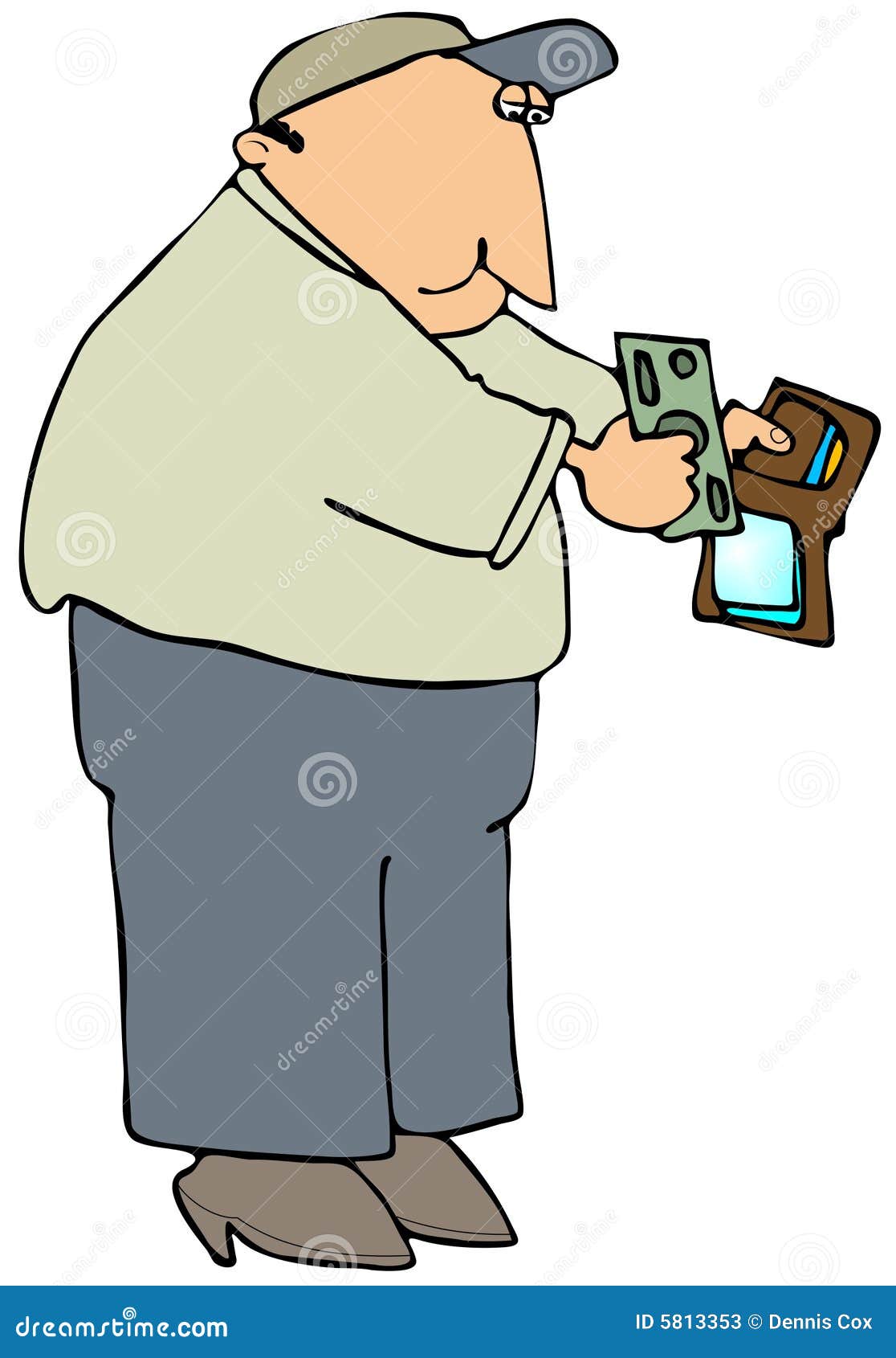 Paying with Cash stock illustration. Illustration of cartoon - 5813353