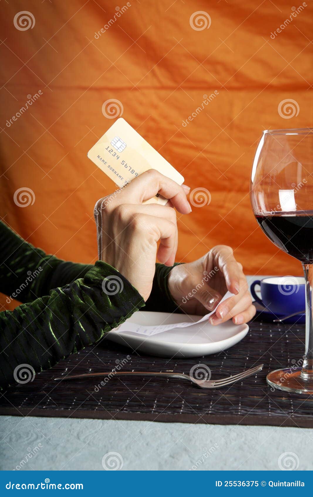 Paying with Credit Card at Restaurant Stock Image - Image of lifestyle ...