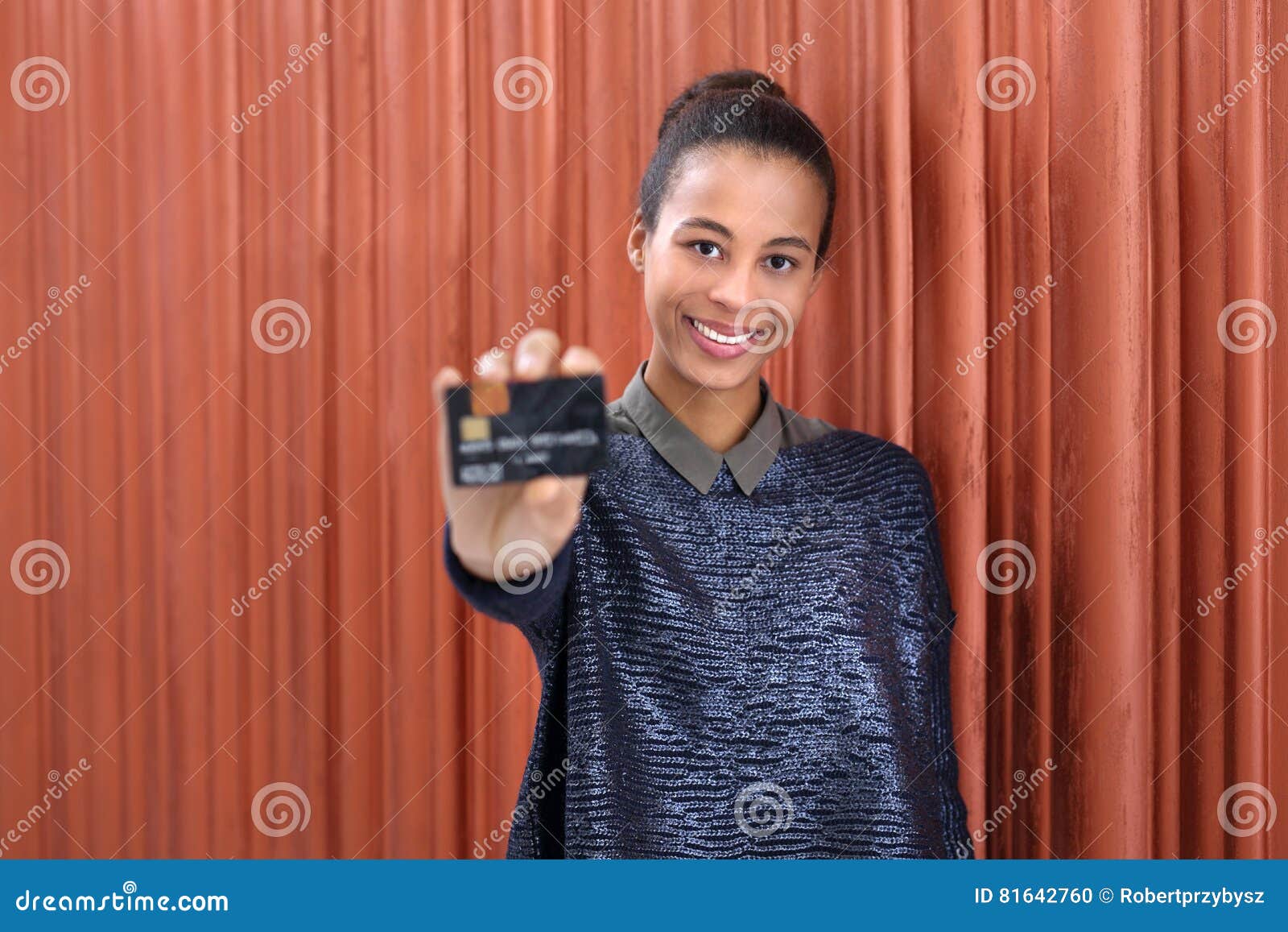 Paying by credit card stock photo. Image of card, smile - 81642760