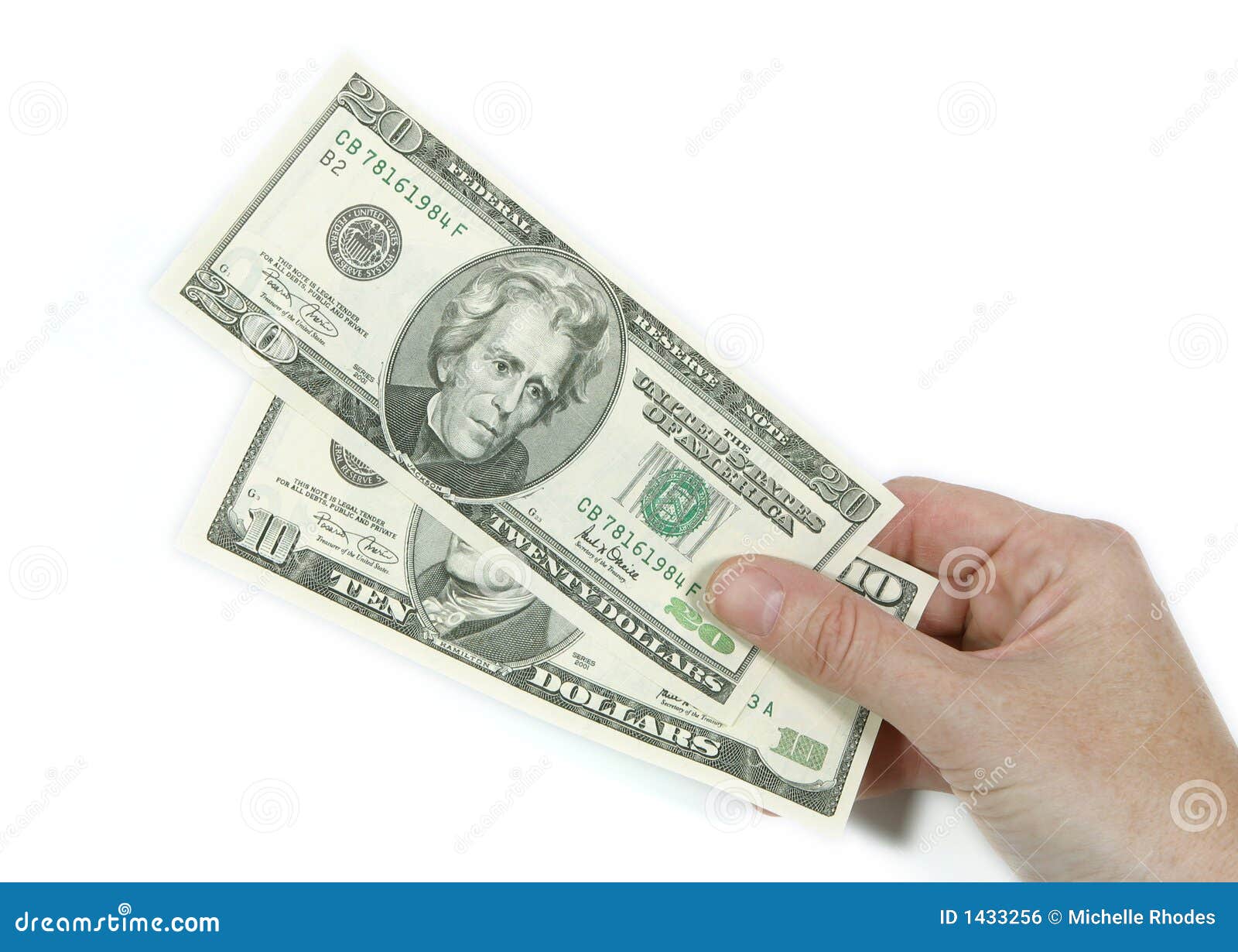 Paying in Dollars stock photo. Image of thumb, united - 1433256