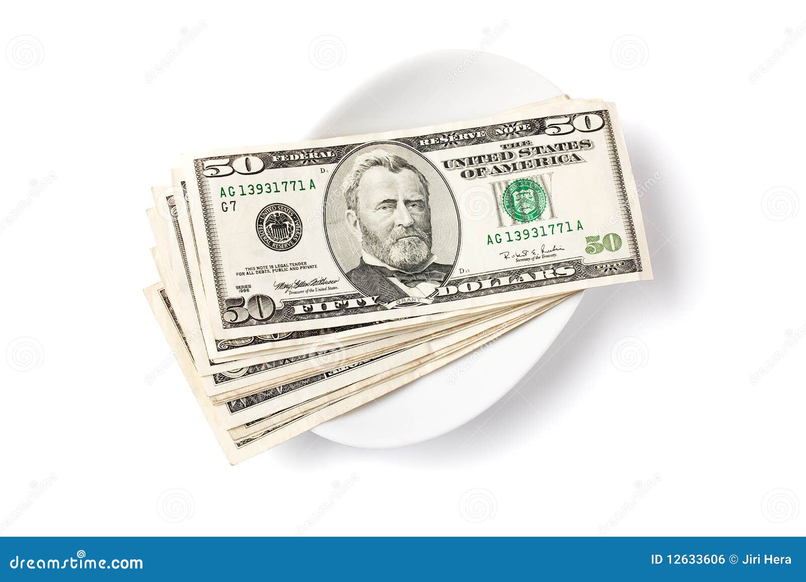 Paying by money on plate stock photo. Image of dinne - 12633606