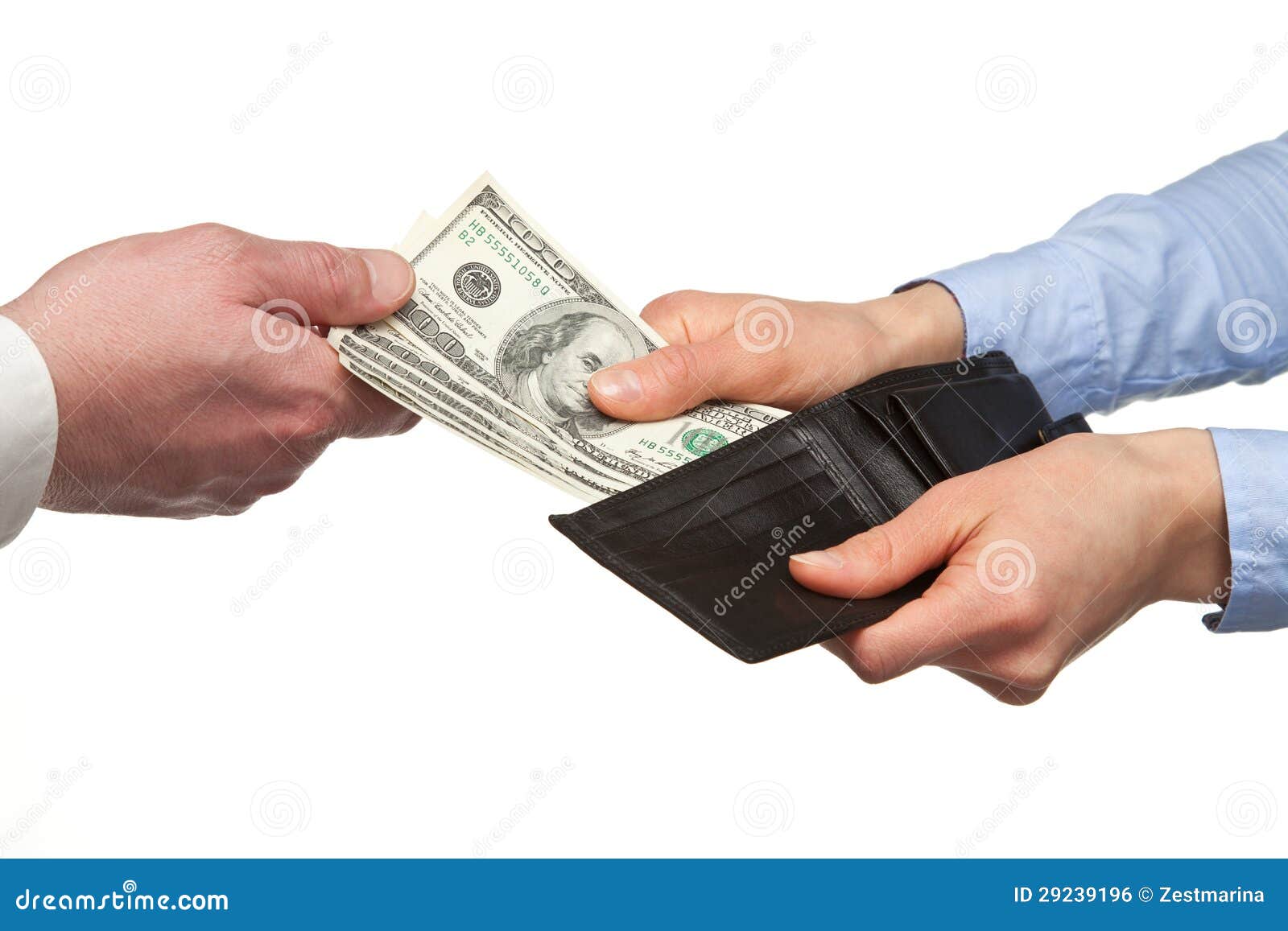 Paying money from a wallet stock photo. Image of bonus - 29239196