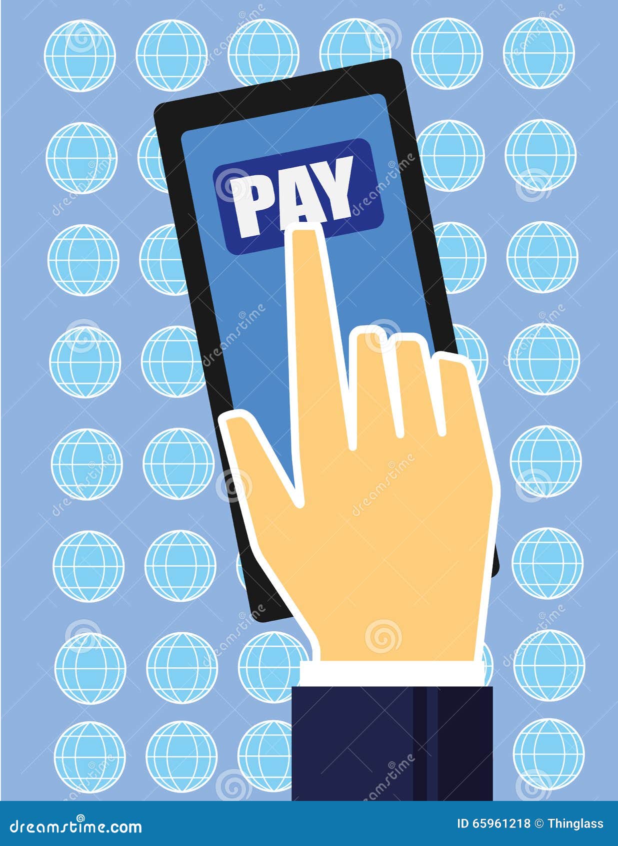 Paying by Phone stock vector. Illustration of index, commerce - 65961218