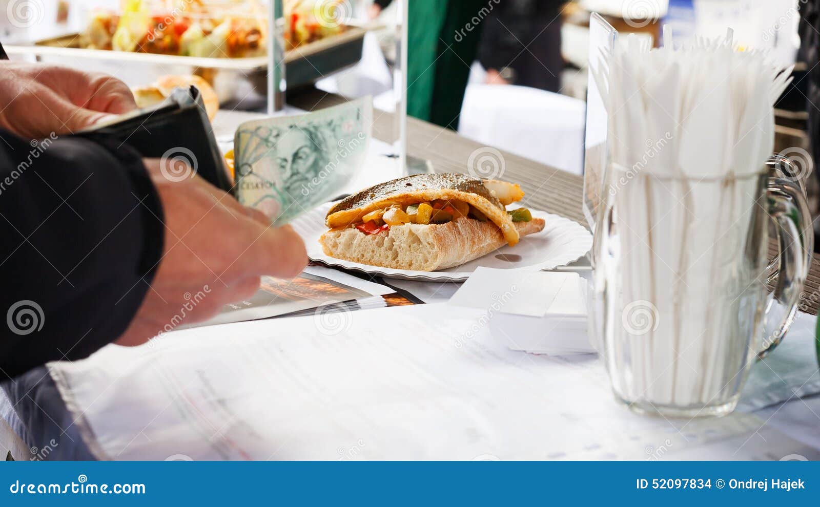 Paying for snack stock photo. Image of food, market, currency - 52097834