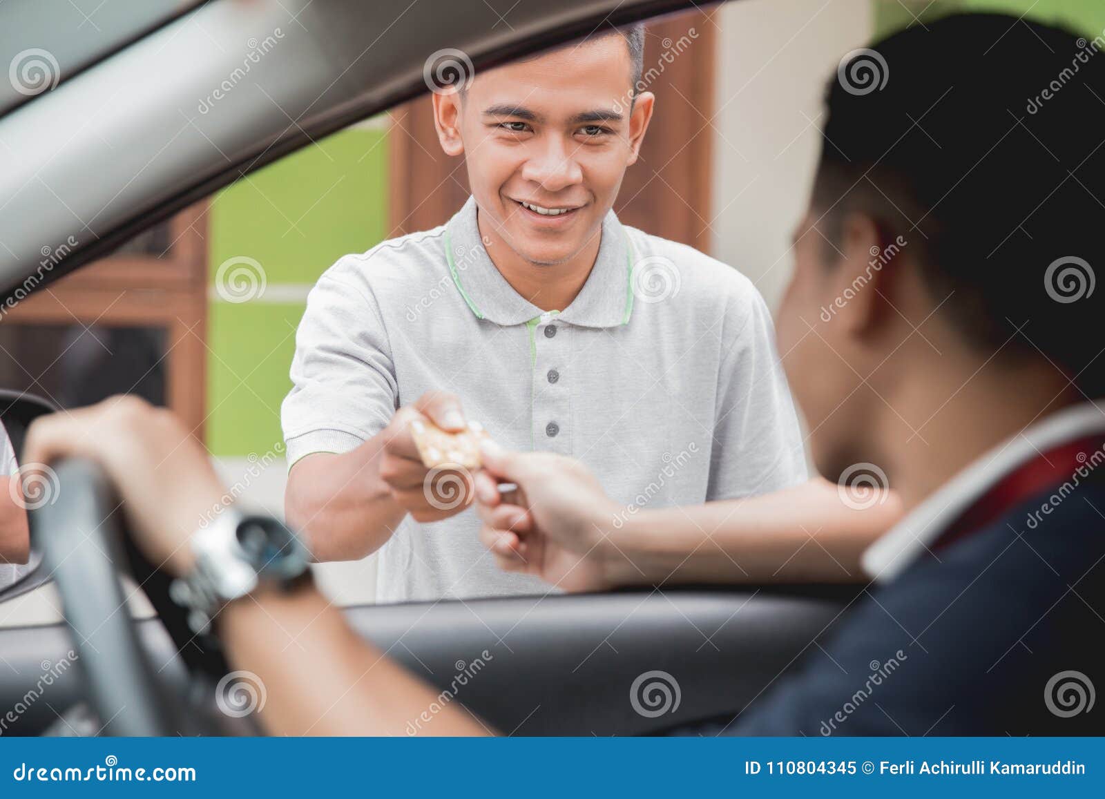 Paying Taxi Using Credit Card Stock Image - Image of card, smile: 110804345