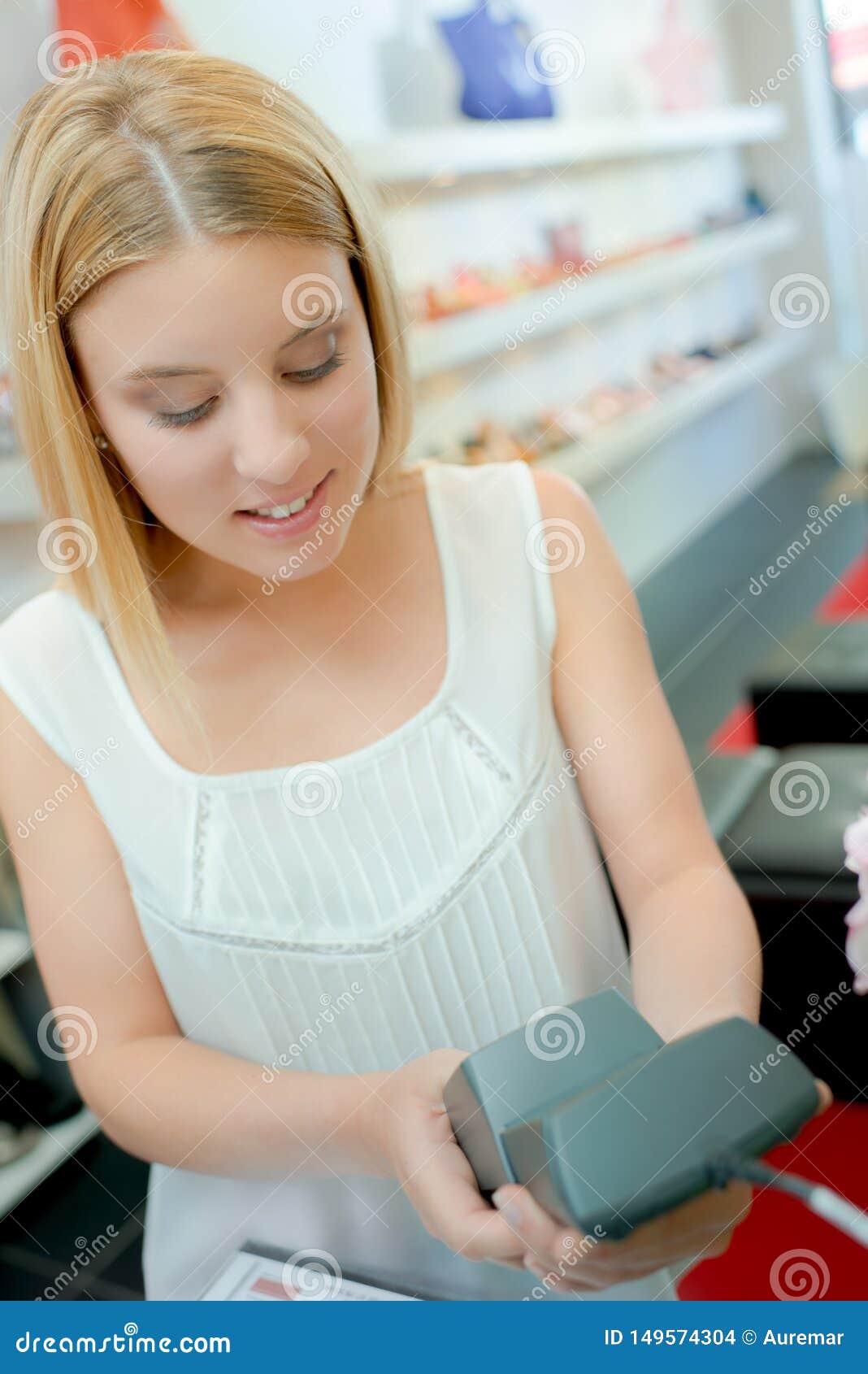 Paying for things by card stock photo. Image of ecommerce - 149574304