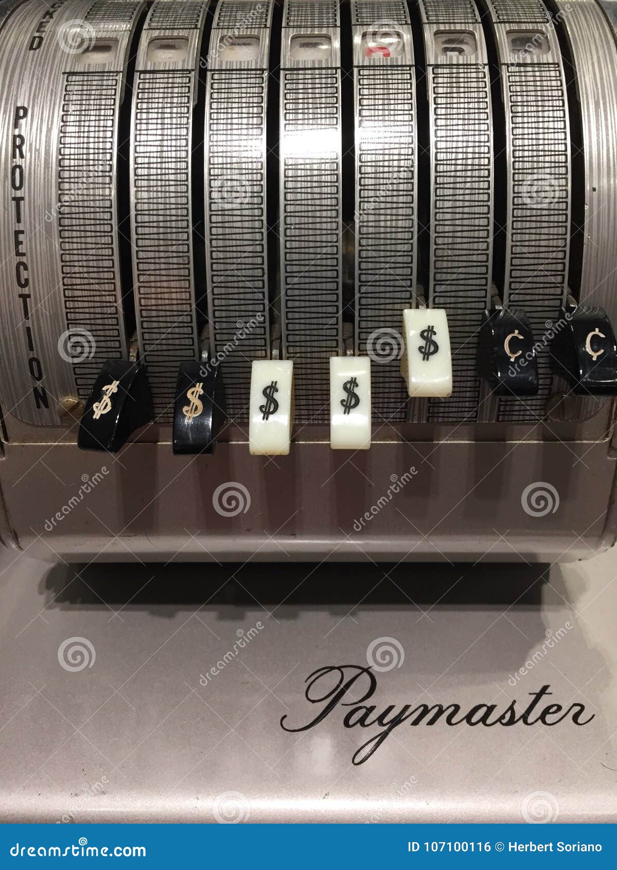 Paymaster Check Vintage Machine Editorial Photo - Image of check, dial ...