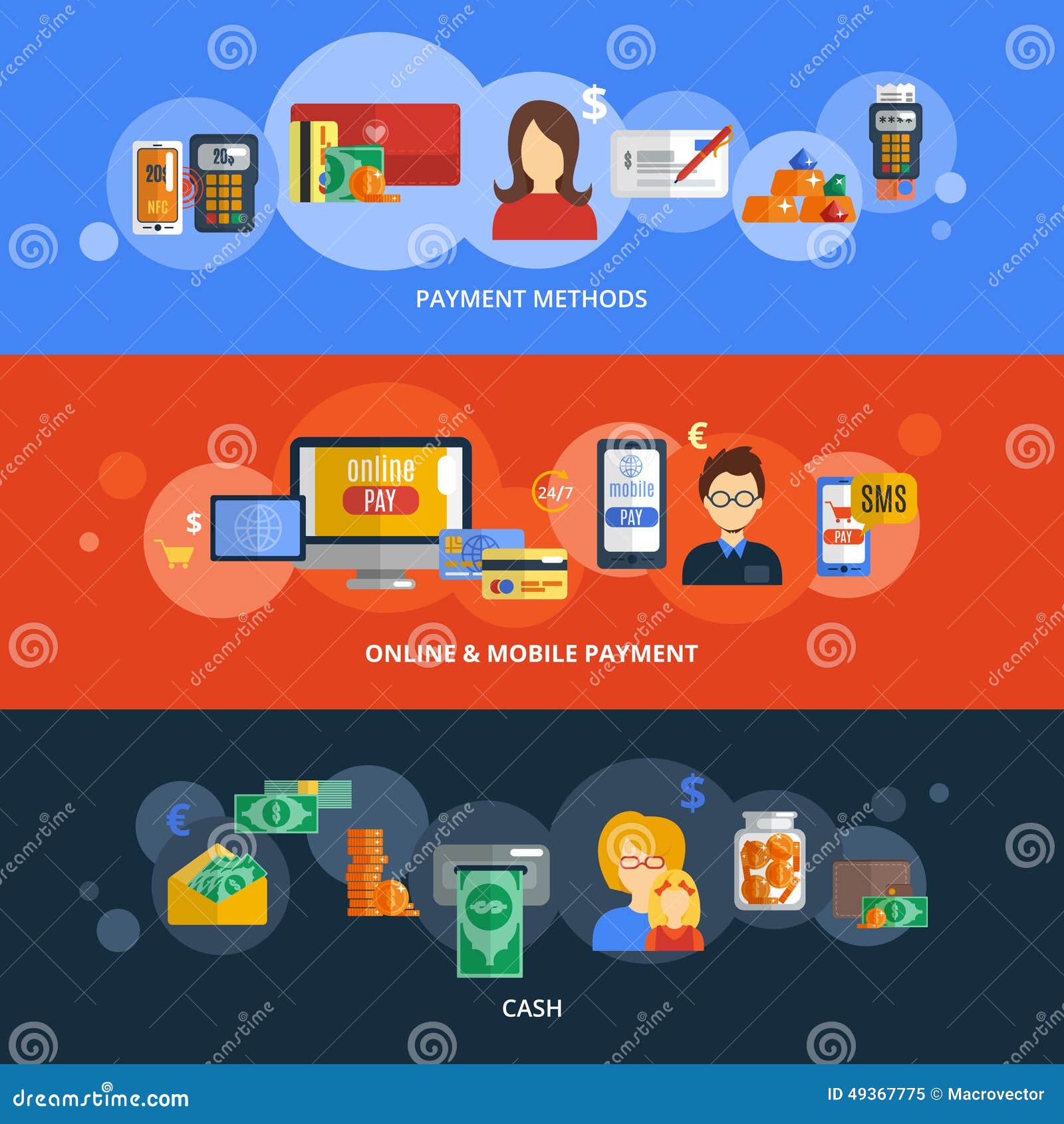 Payment Banner Set stock vector. Illustration of money - 49367775