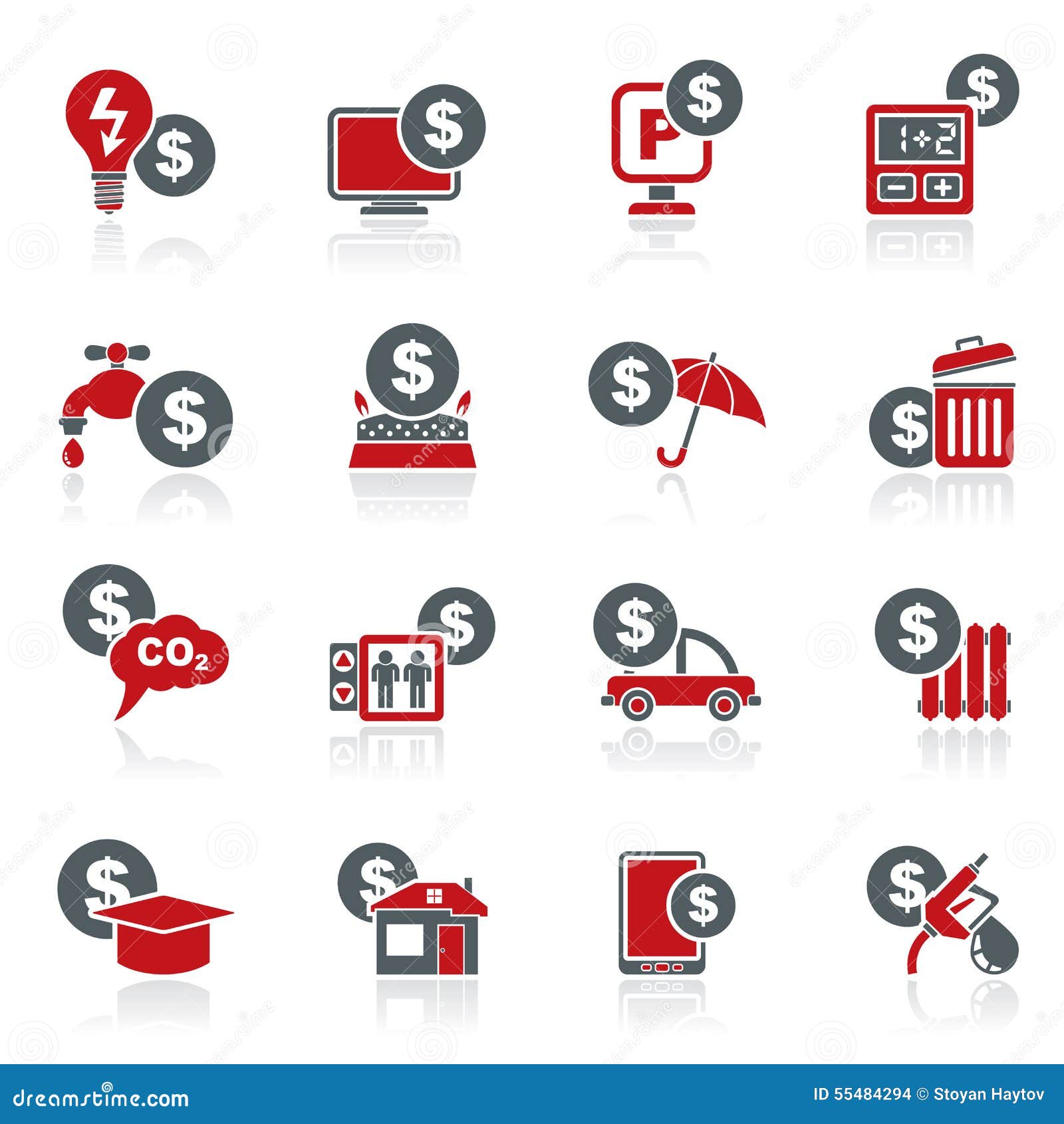 Payment of bills icons stock vector. Illustration of payment - 55484294
