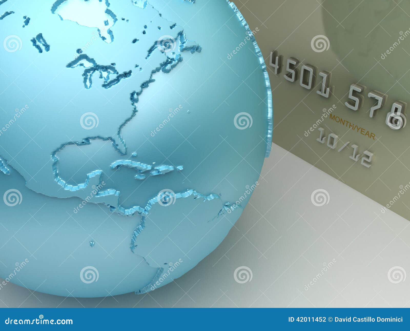 Payment Concept. Credit Card with a World Map Stock Illustration ...