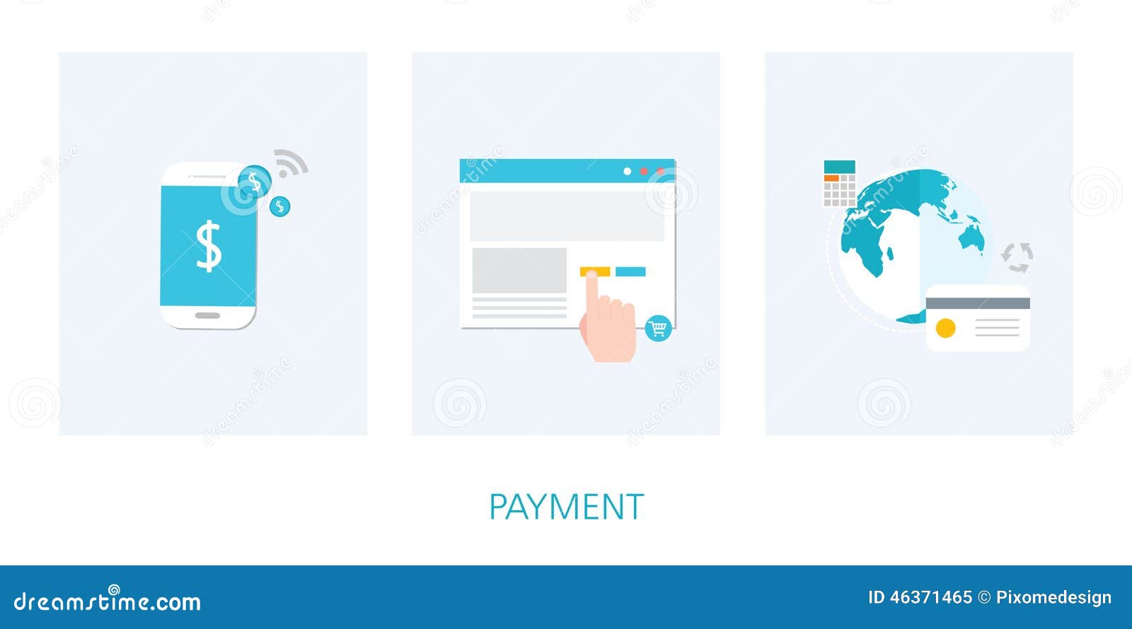 Payment concept icon set stock vector. Illustration of mobile - 46371465