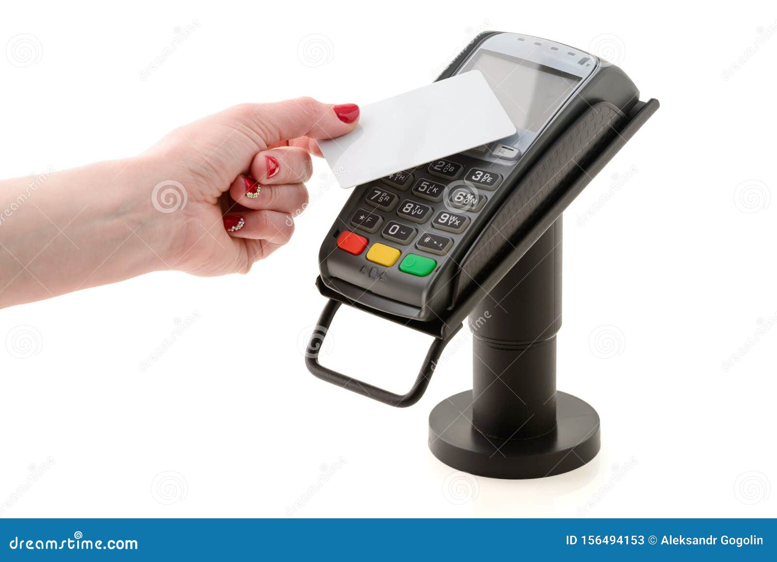 Payment by Contactless Card through the POS Terminal Stock Image ...
