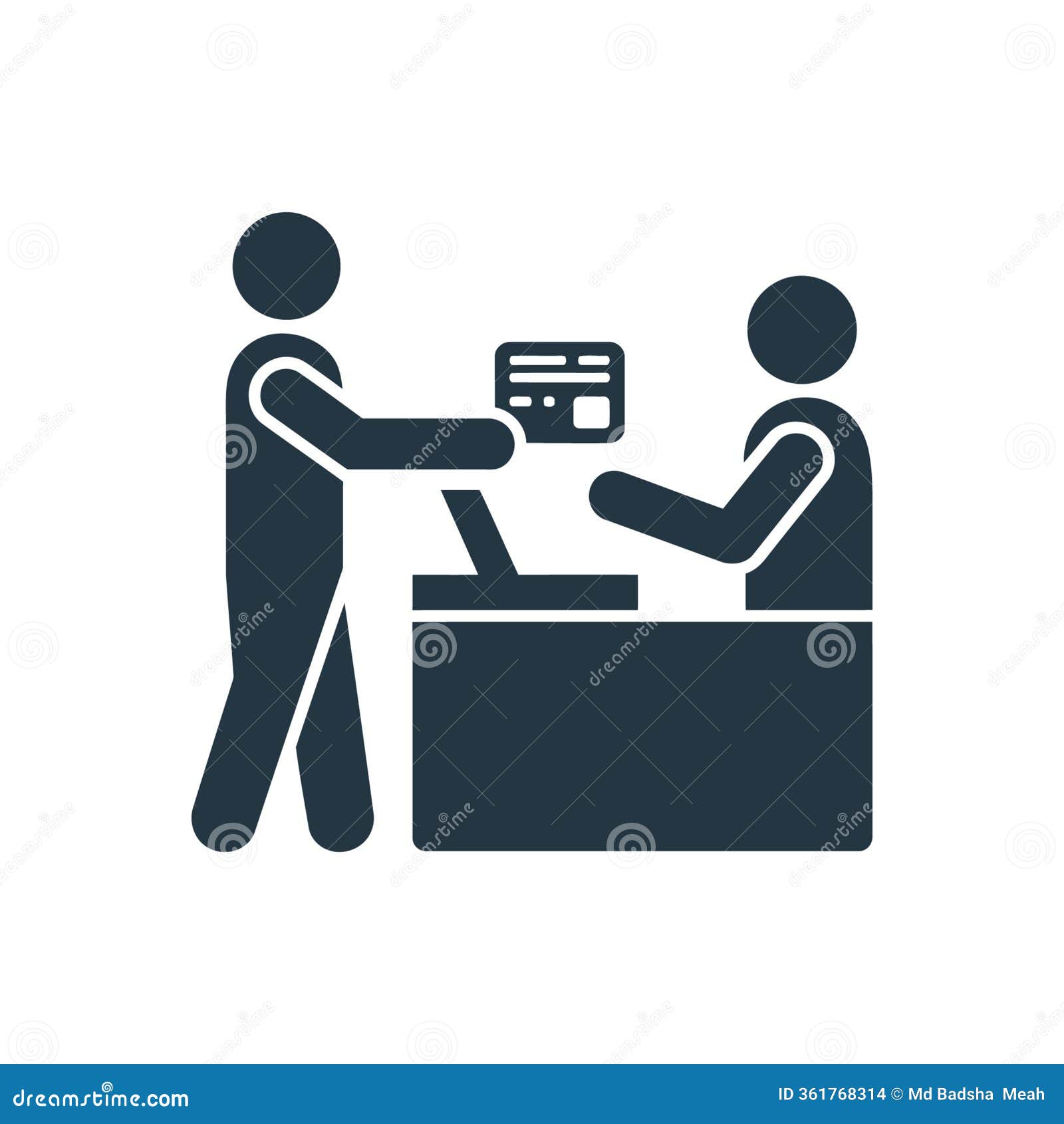 Payment at counter icon stock vector. Illustration of counter - 361768314
