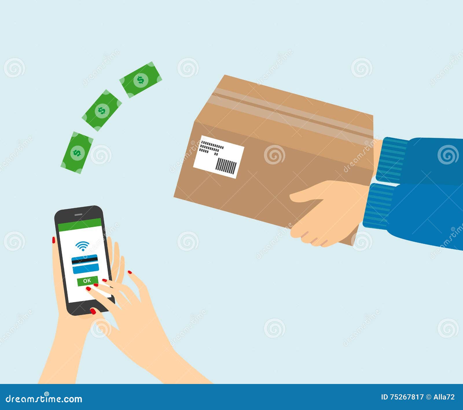 Payment by Credit Card for Express Delivery Stock Vector - Illustration ...