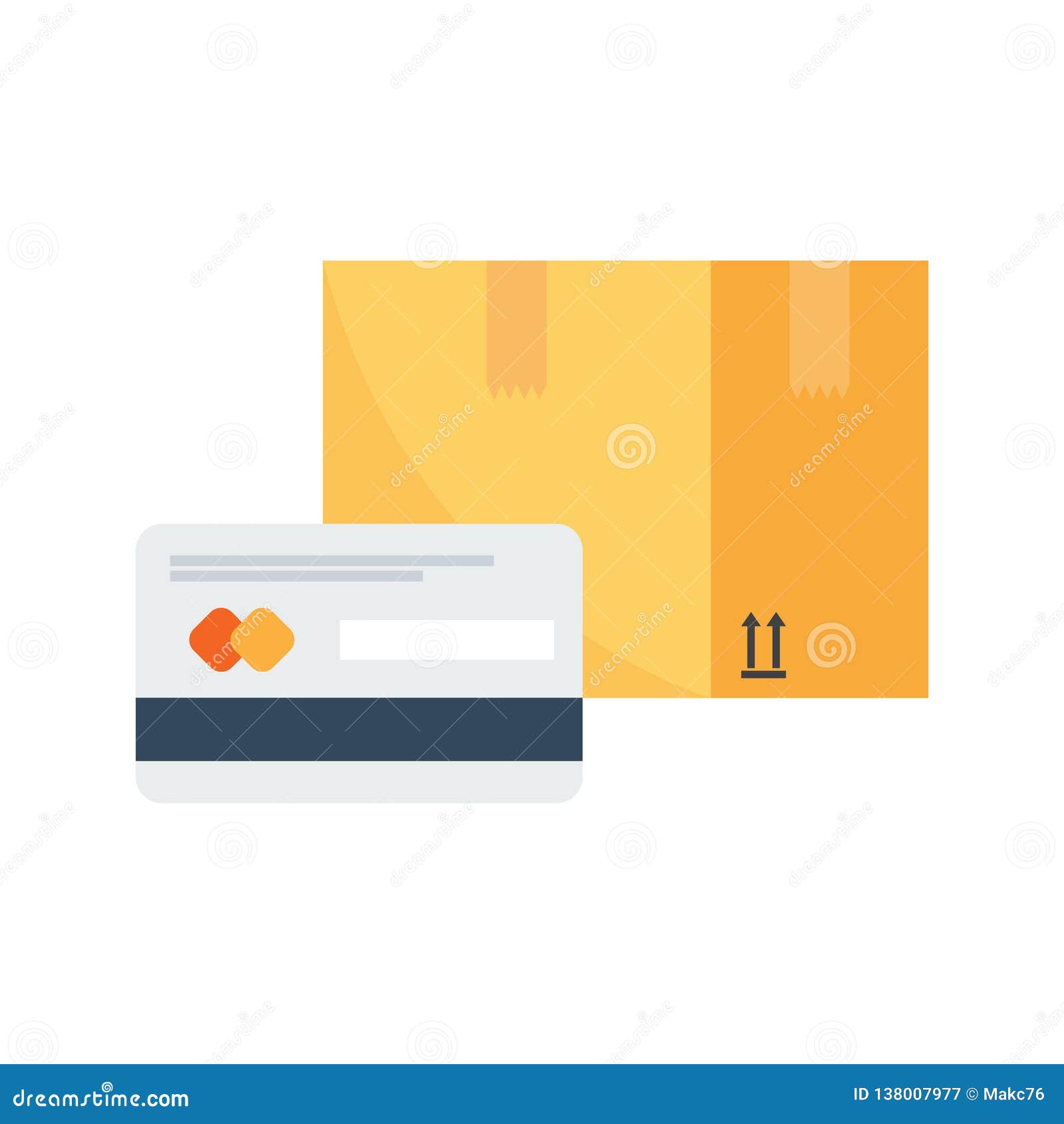 Payment by Credit Card for Express Delivery Stock Vector - Illustration ...