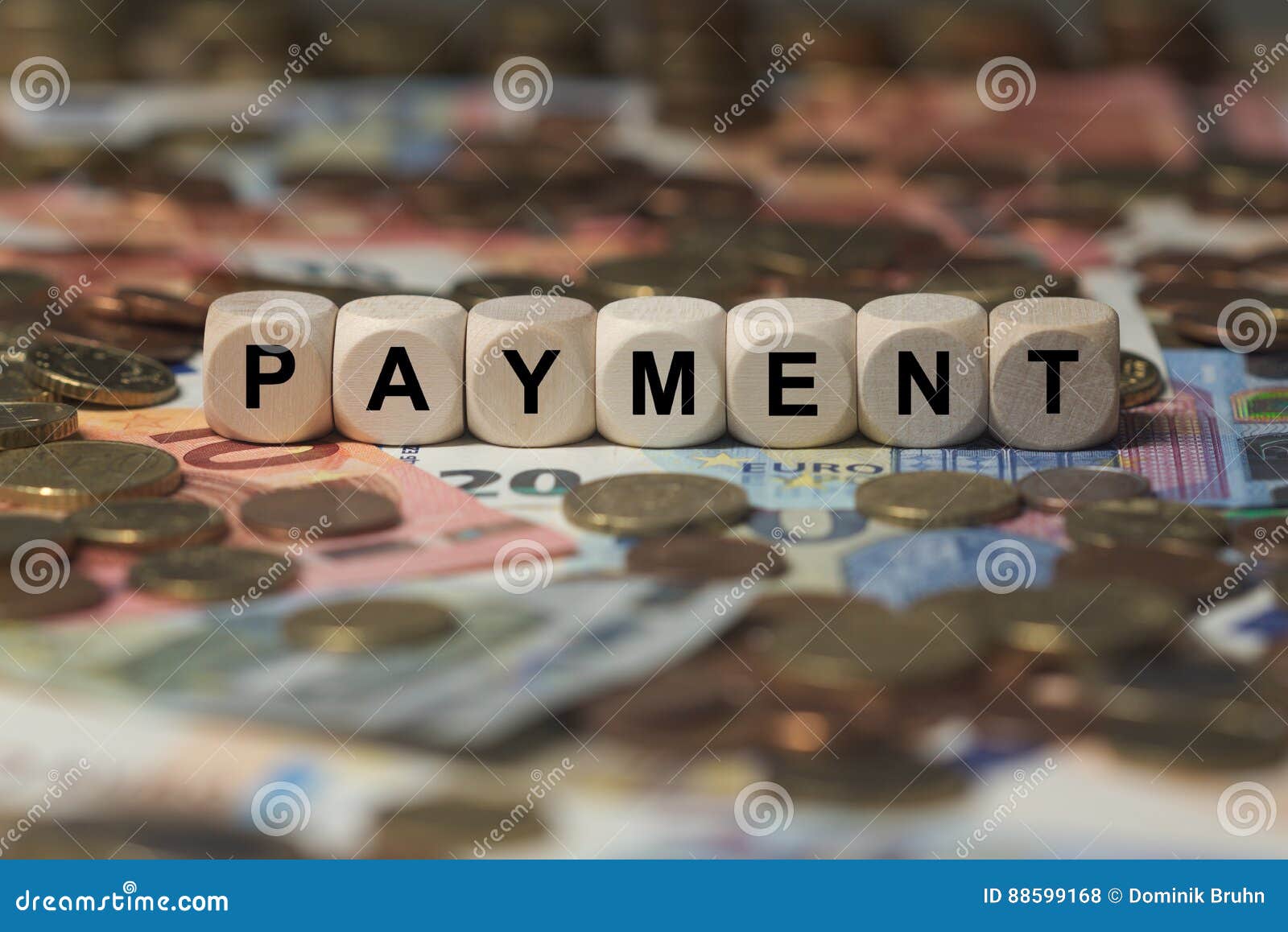 Payment - Cube with Letters, Sign with Wooden Cubes Stock Photo - Image ...