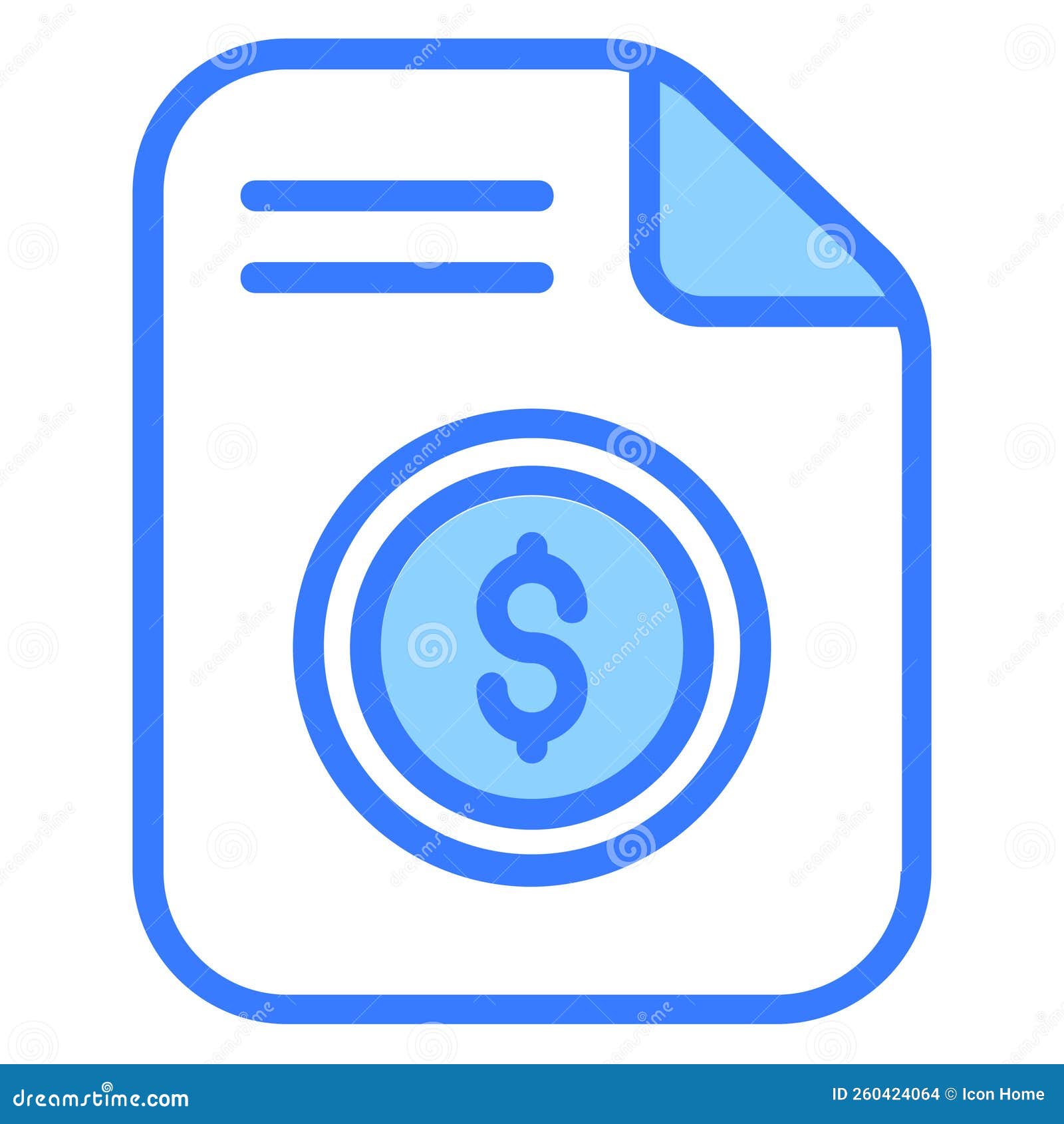 Payment Document Blue Out Line Vector Design Stock Vector ...