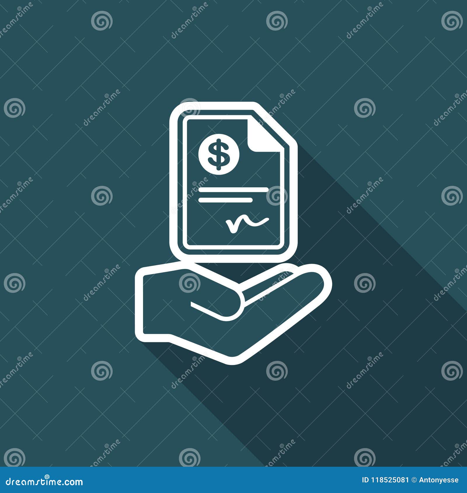 Payment Document - Dollars - Vector Icon Stock Vector - Illustration of ...