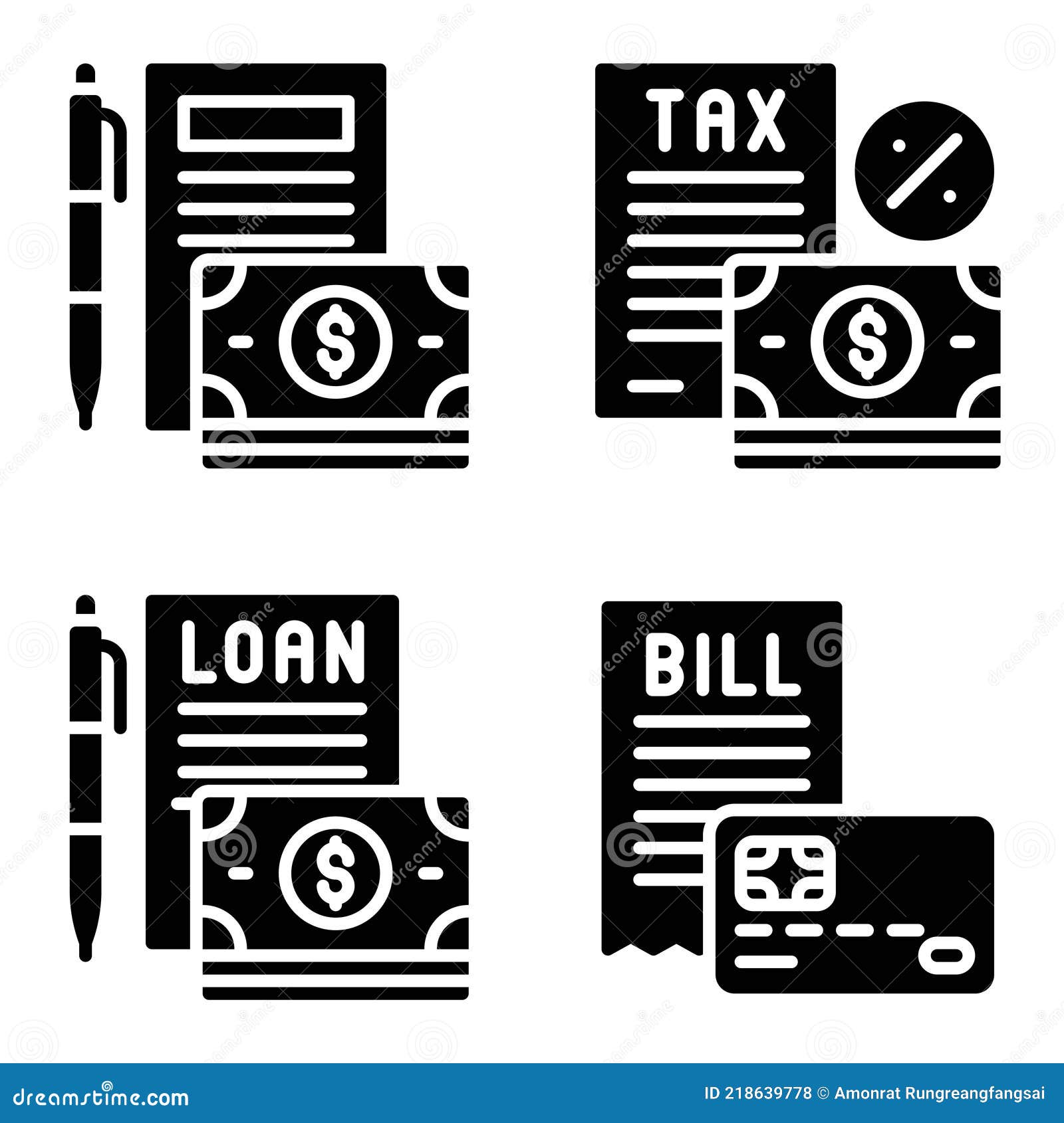 Payment Documents Icon Set Payment Related Vector Stock Vector ...