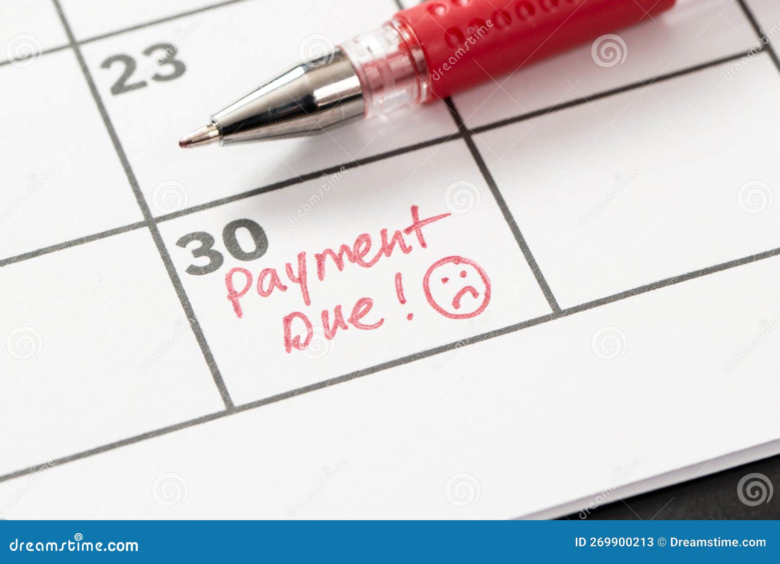Payment Due Concept on Calendar Stock Image - Image of payroll, economy ...