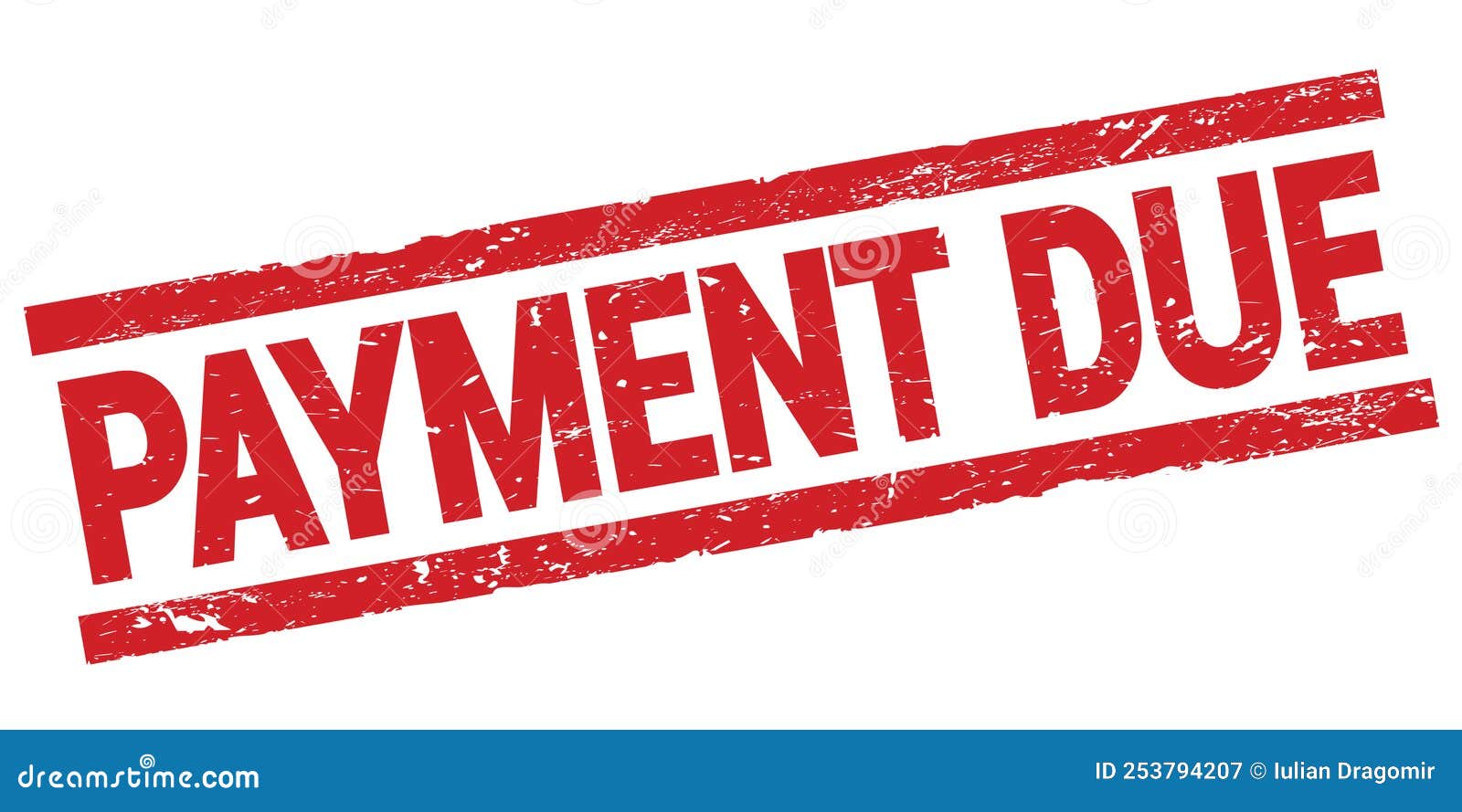 PAYMENT DUE Text on Red Rectangle Stamp Sign Stock Illustration ...