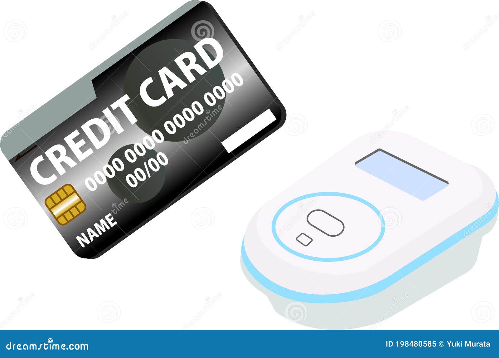 Payment of Electronic Money by Polka Dot Pattern Credit Card Stock ...