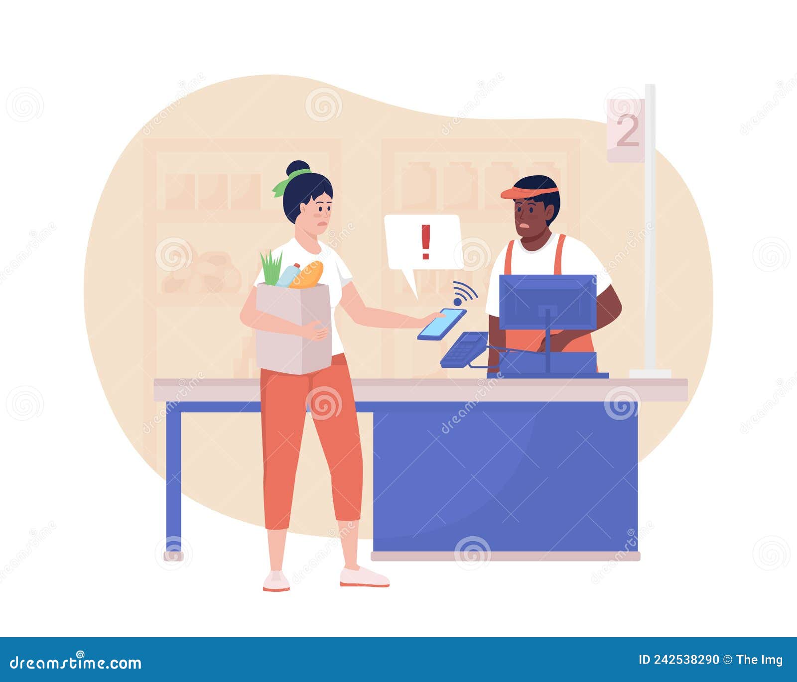 Payment Error 2D Vector Isolated Illustration Stock Vector ... Payment Error 2D Vector Isolated Illustration Stock Vector ...