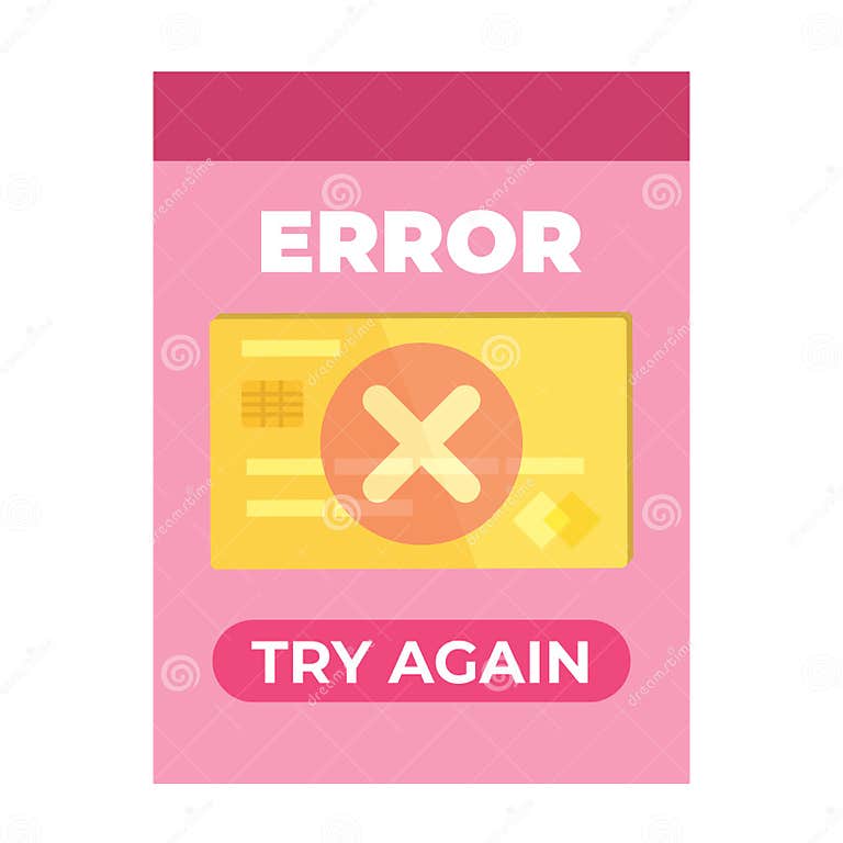 Payment Error Info Message Page Concept. UI GUI Screen Template for ...