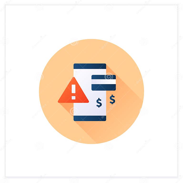 Payment failed flat icon stock vector. Illustration of occasion - 237031185