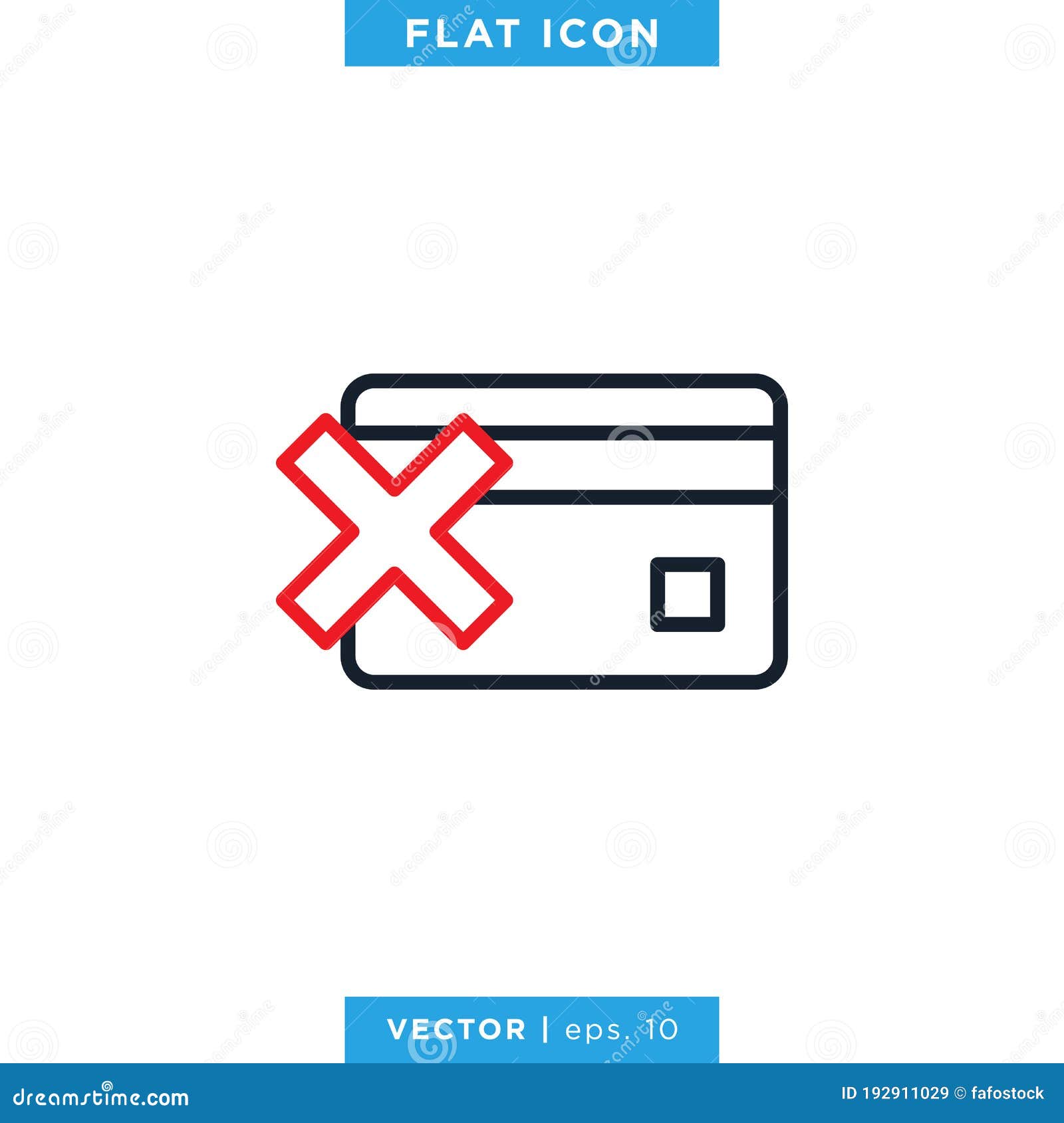 Payment Failed Icon Vector Design Template. Editable Stroke Stock ...