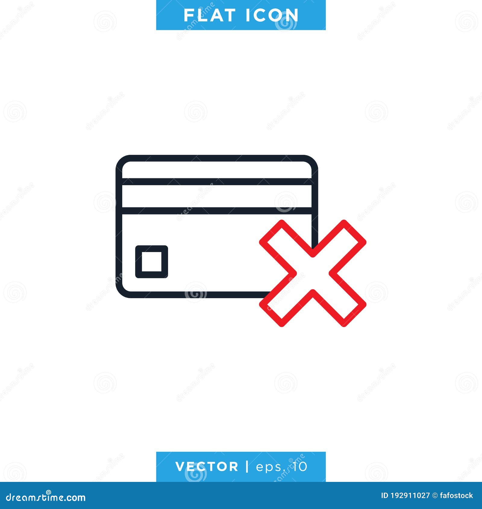 Payment Failed Icon Vector Design Template. Editable Stroke Stock ...