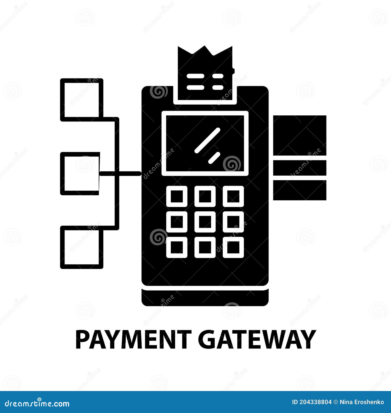Payment Gateway Icon, Black Vector Sign with Editable Strokes, Concept ...