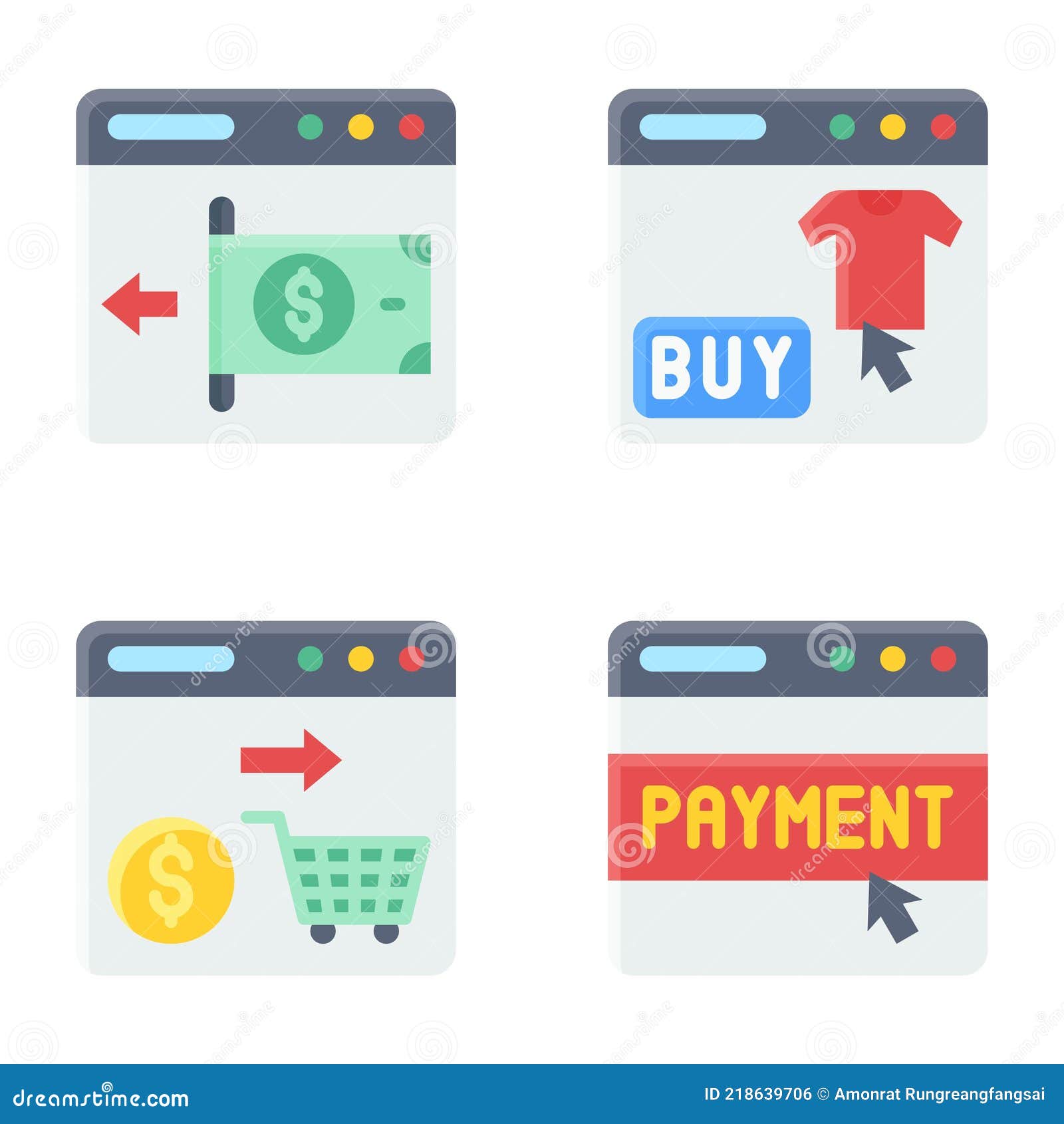 Payment Gateway Icon Set Payment Related Vector Stock Vector ...