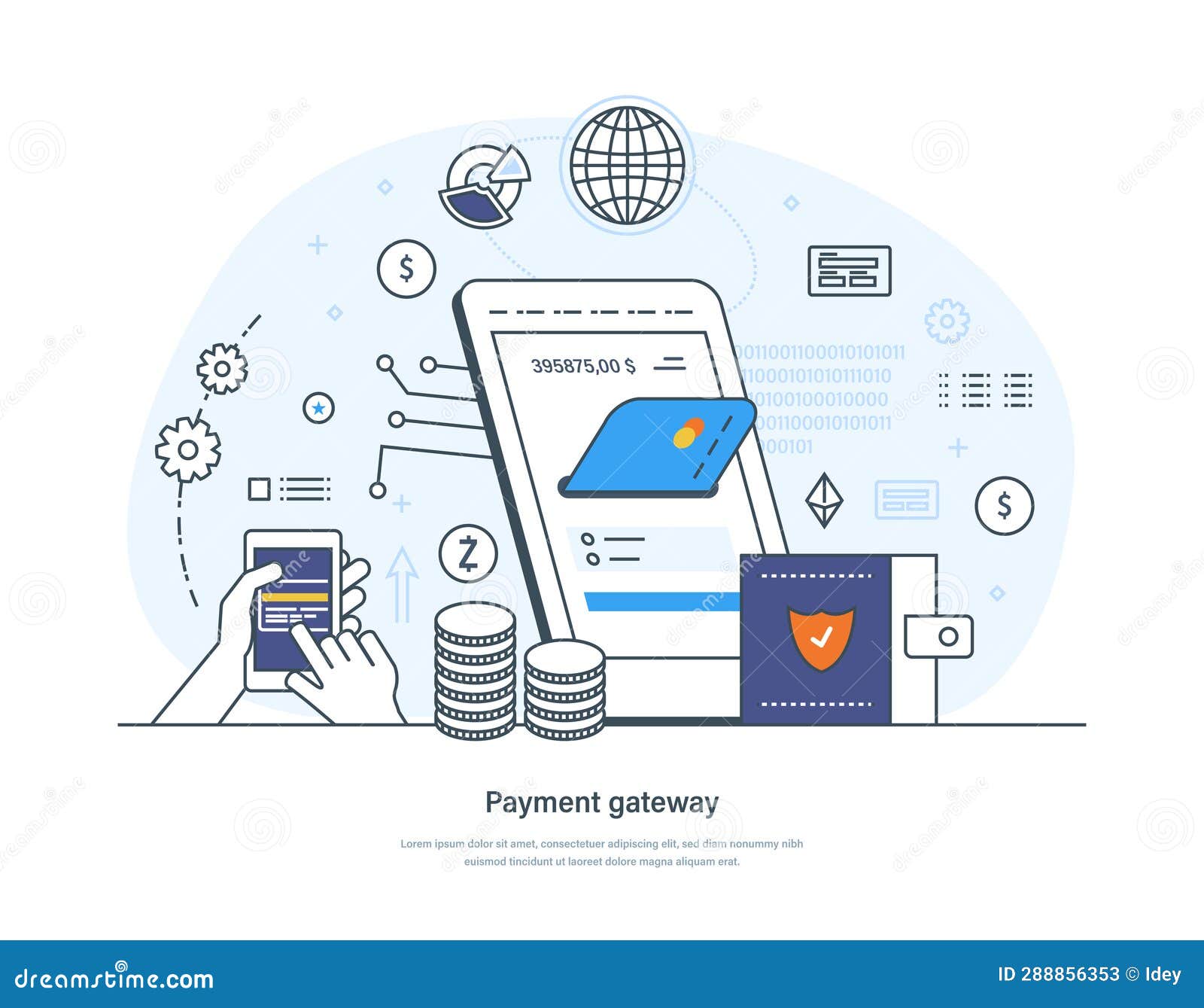 Payment Gateway Process, Online Shopping, Security, E-commerce Concept ...
